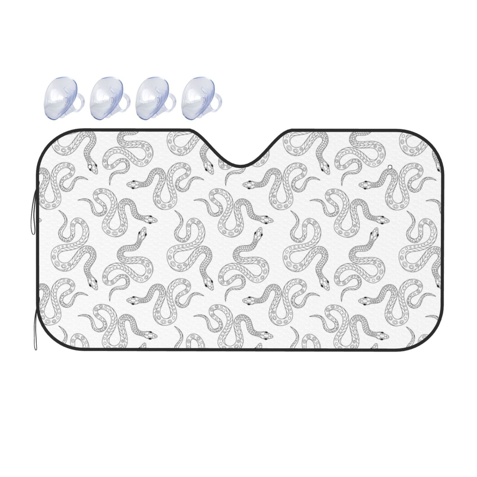 Zeuib Hand Drawn Snake Premium Car Sunshade: Superior Sun Protection ...