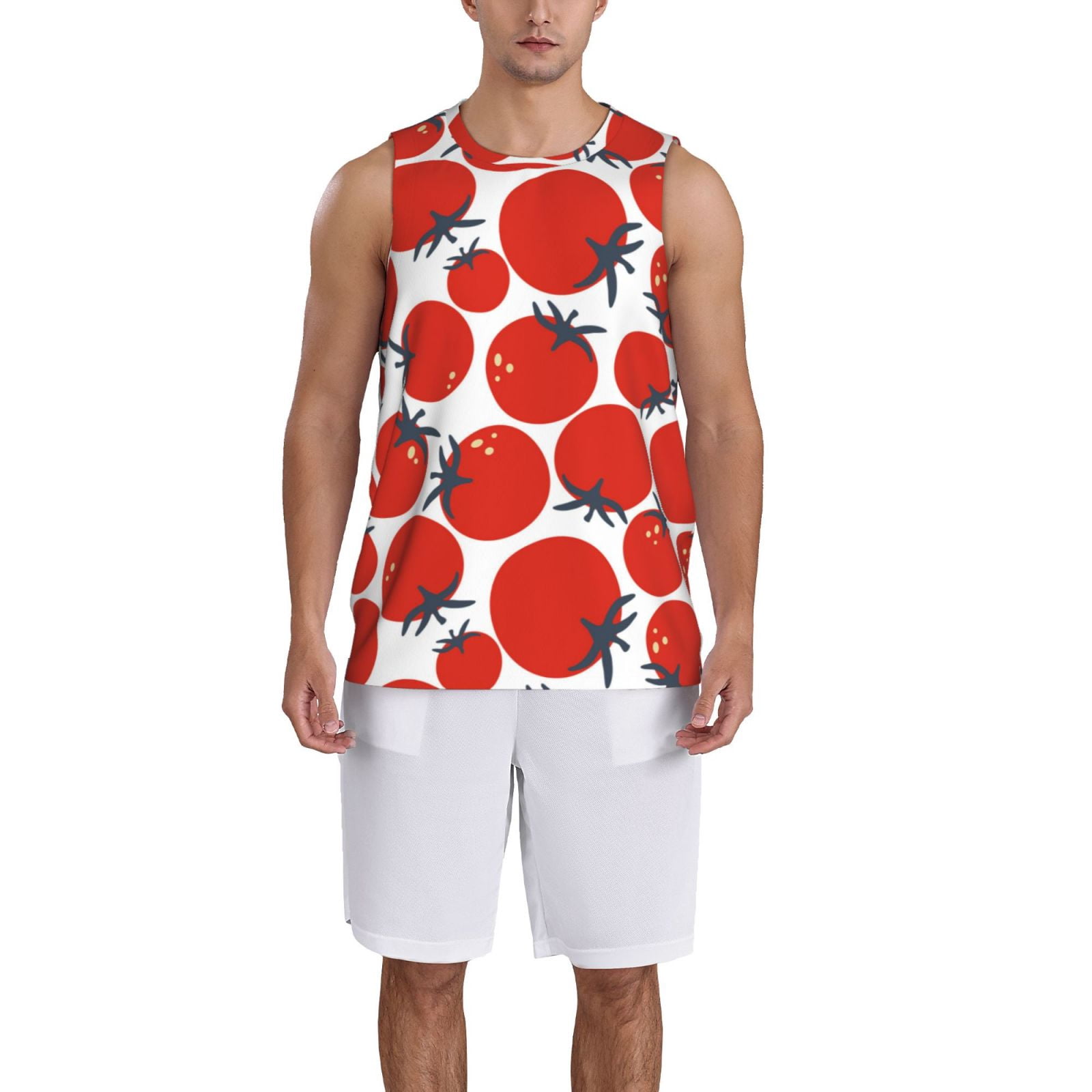 Zeuib Hand Drawn Tomatoes Jersey Shirt for Men,Mesh Athletic Practice ...