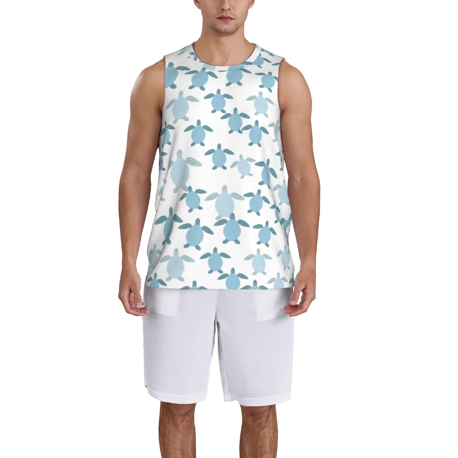 Zeuib Hand Drawn Turtle Jersey Shirt for Men,Mesh Athletic Practice ...