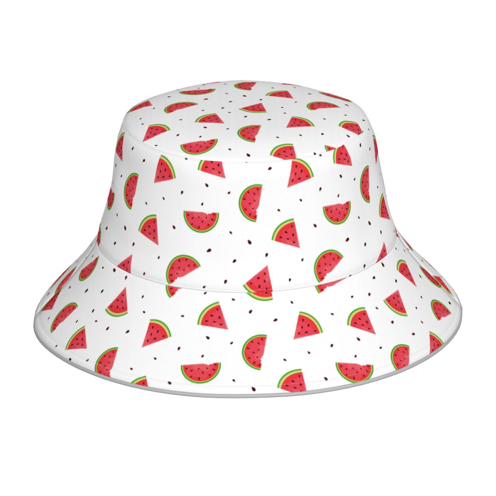 Zeuib Hand Drawn Watermelon Reflective Bucket Hat, UV Protection, Wide ...