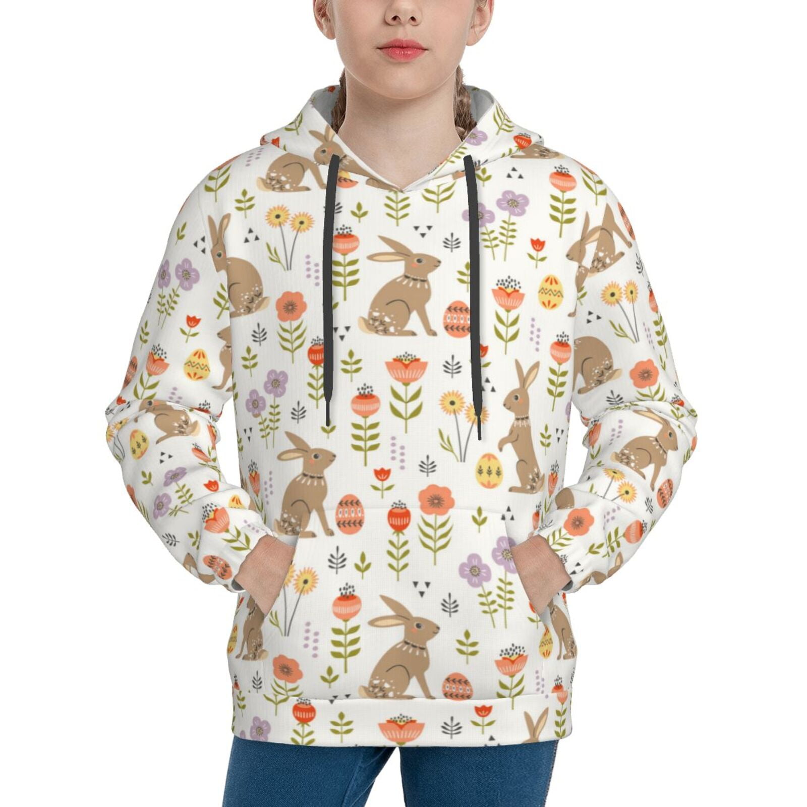 Zufioo Happy Easter Design Hoodies For Boys and Girls,Oversized Hoodie ...