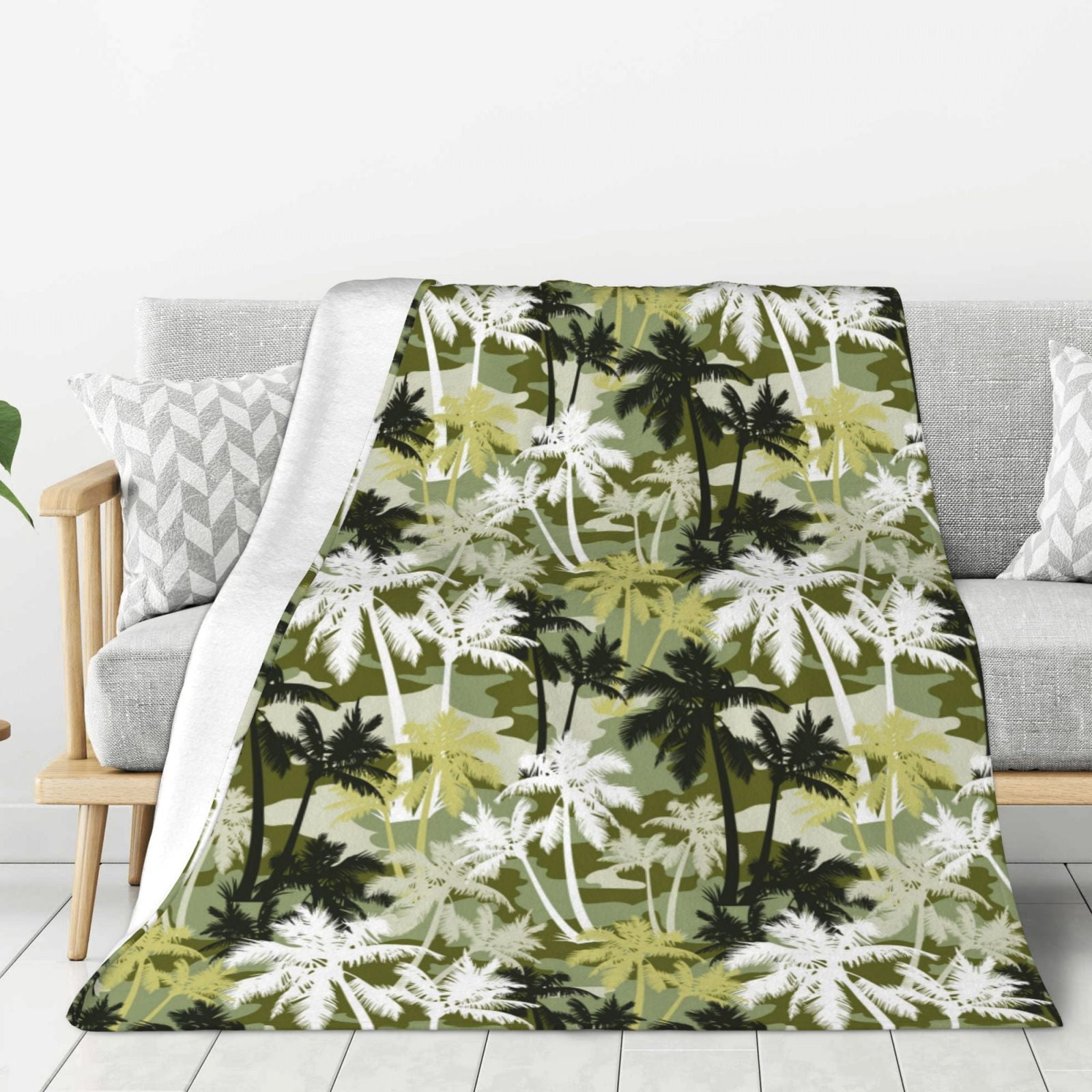 Zeuib Hawaii Palms Print Fleece Throw Blanket,Plush Fluffy Large Big ...