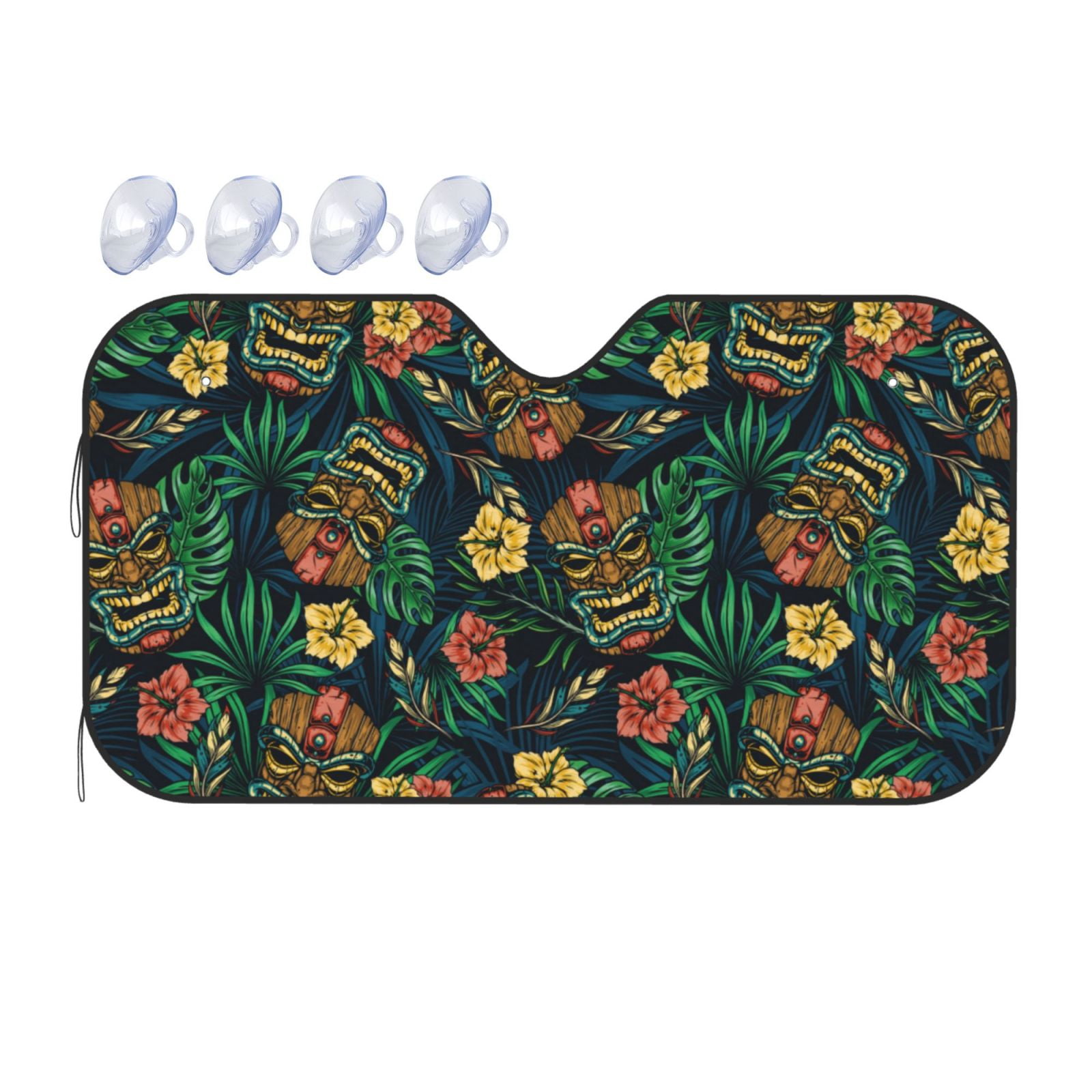Zeuib Hawaiian Tribal Mask Premium Car Sunshade: Superior Sun ...