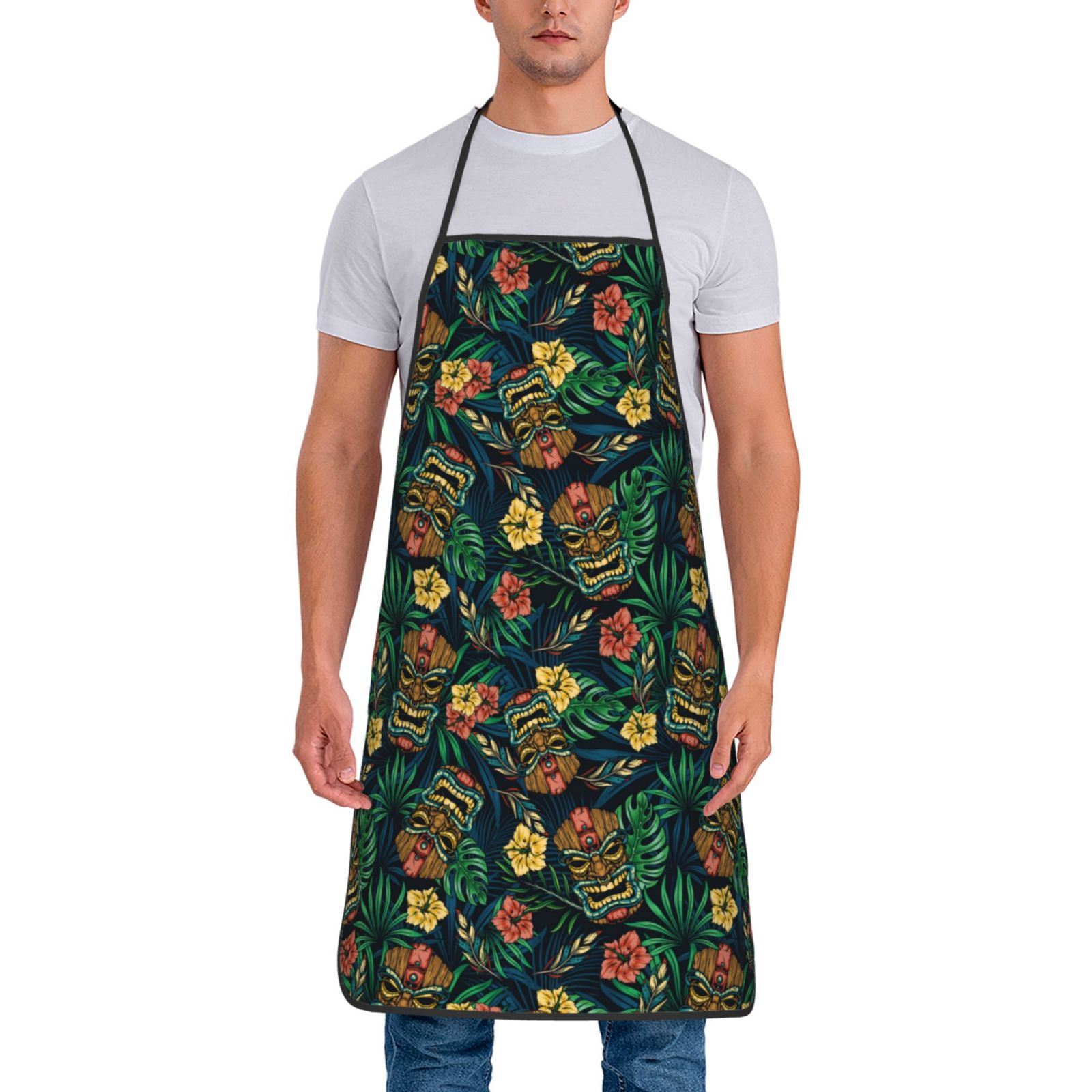 Zeuib Hawaiian Tribal Mask Print Unisex Waterproof Aprons ,Cooking ...