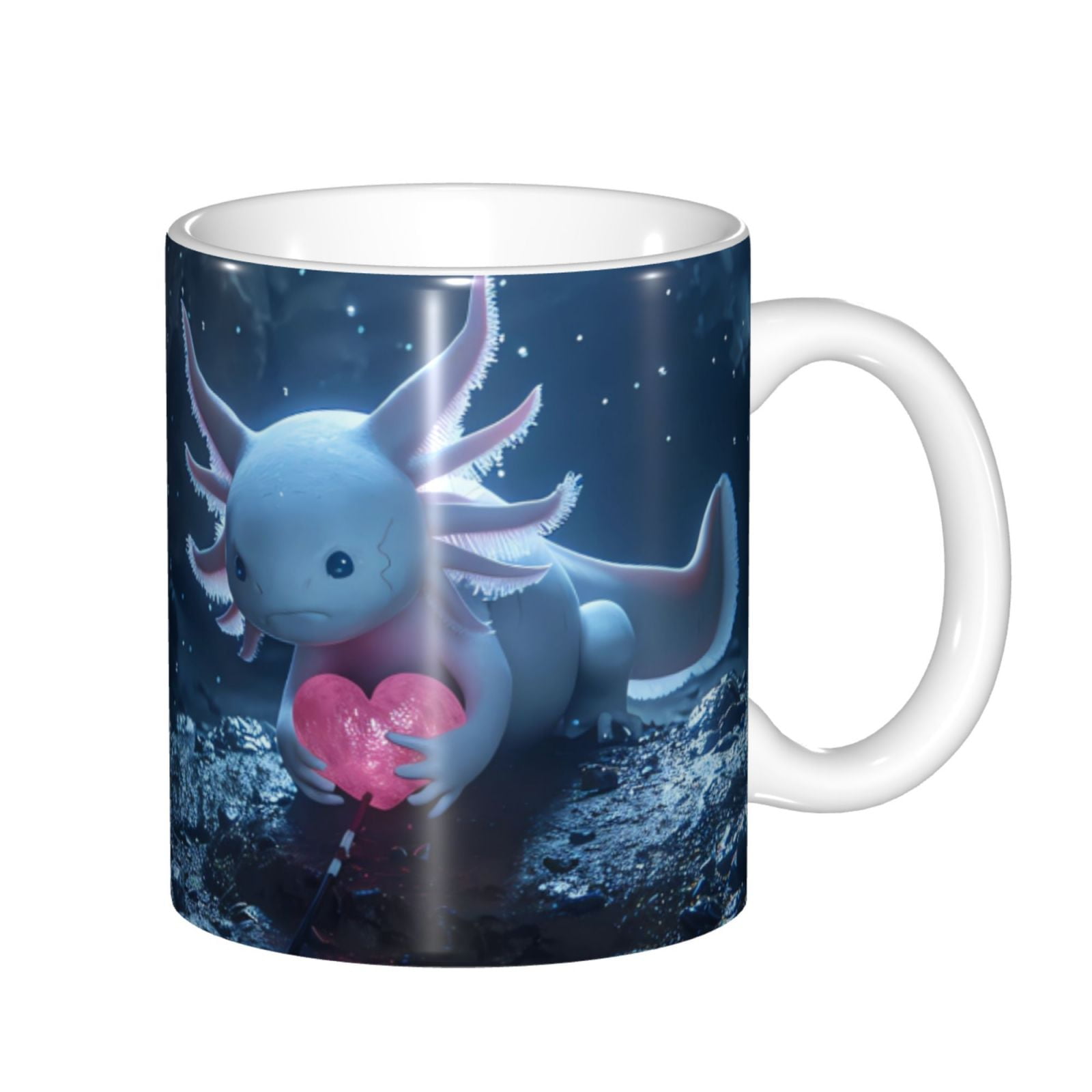 Zeuib Heart Axolotl Ceramic Coffee Mug with Large Handle，Modern ...