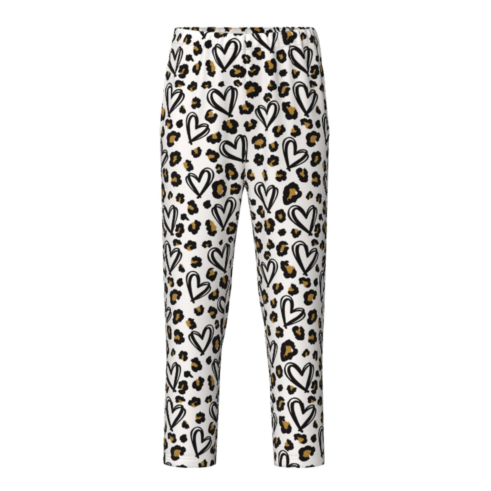 Zeuib Heart Leopard Print Pajama Pants for Girls Boys,PJ Bottoms for ...