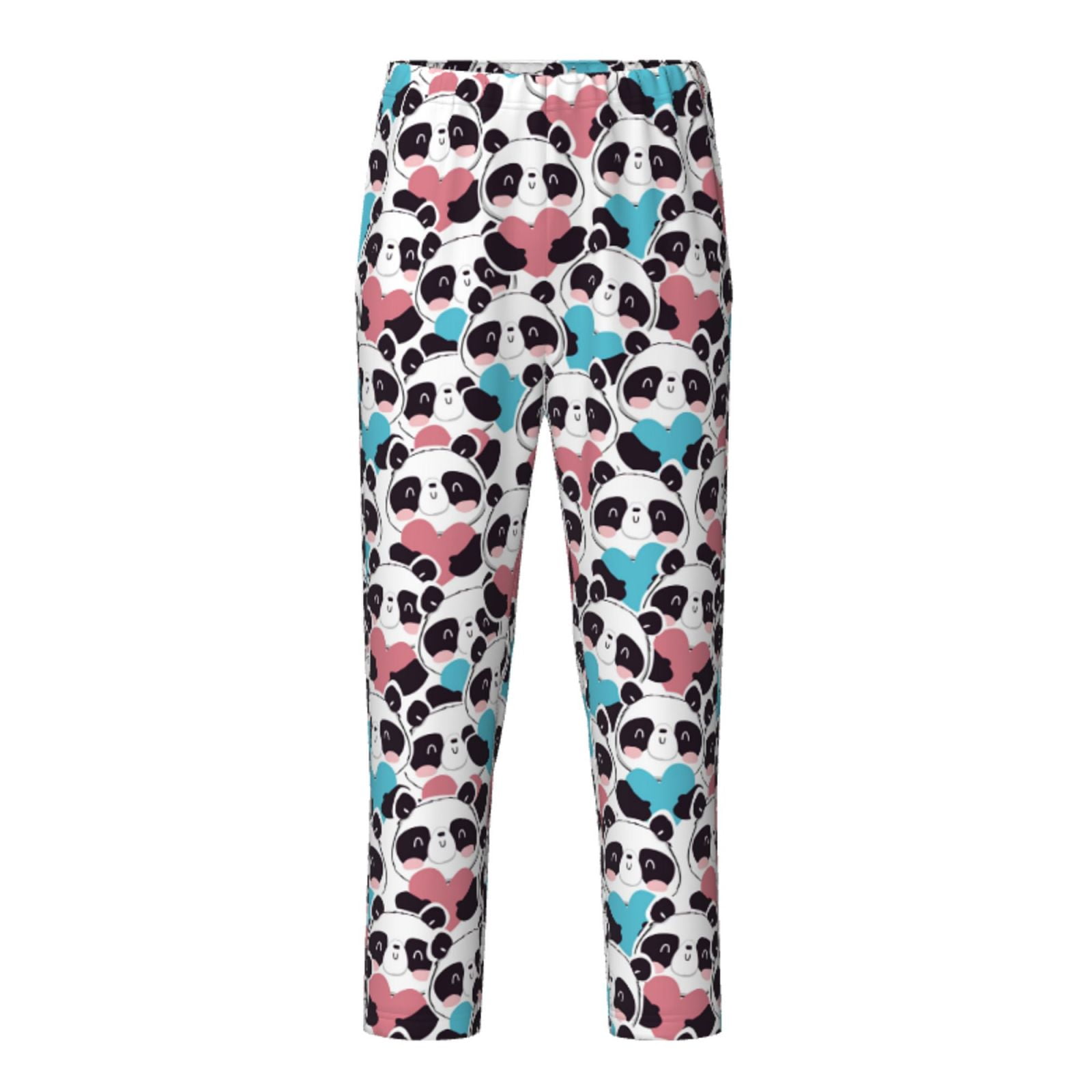 Zeuib Heart Panda Print Pajama Pants for Girls Boys,PJ Bottoms for Kids ...