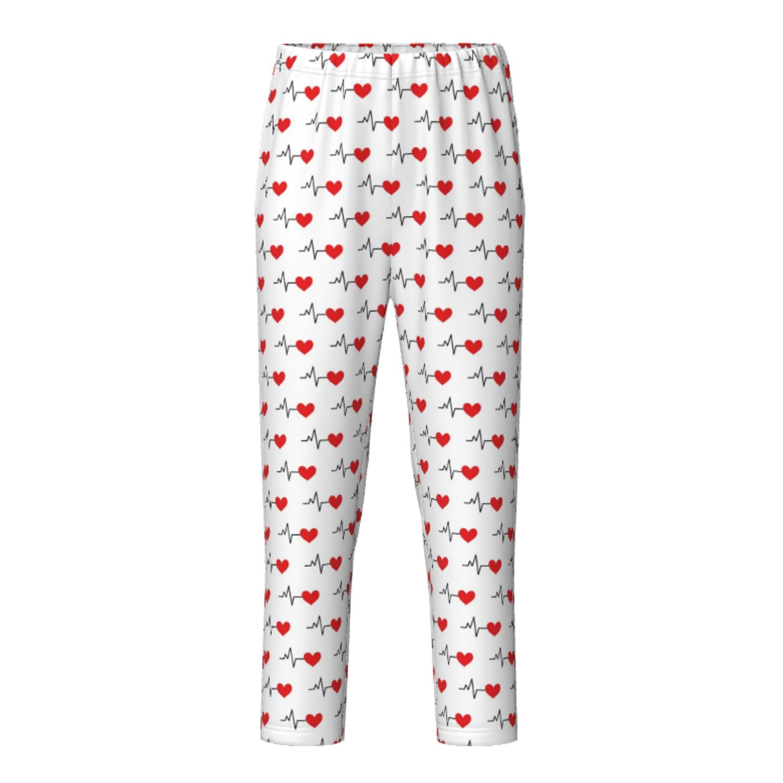 Zeuib Heartbeat Symbol Print Pajama Pants for Girls Boys,PJ Bottoms for ...