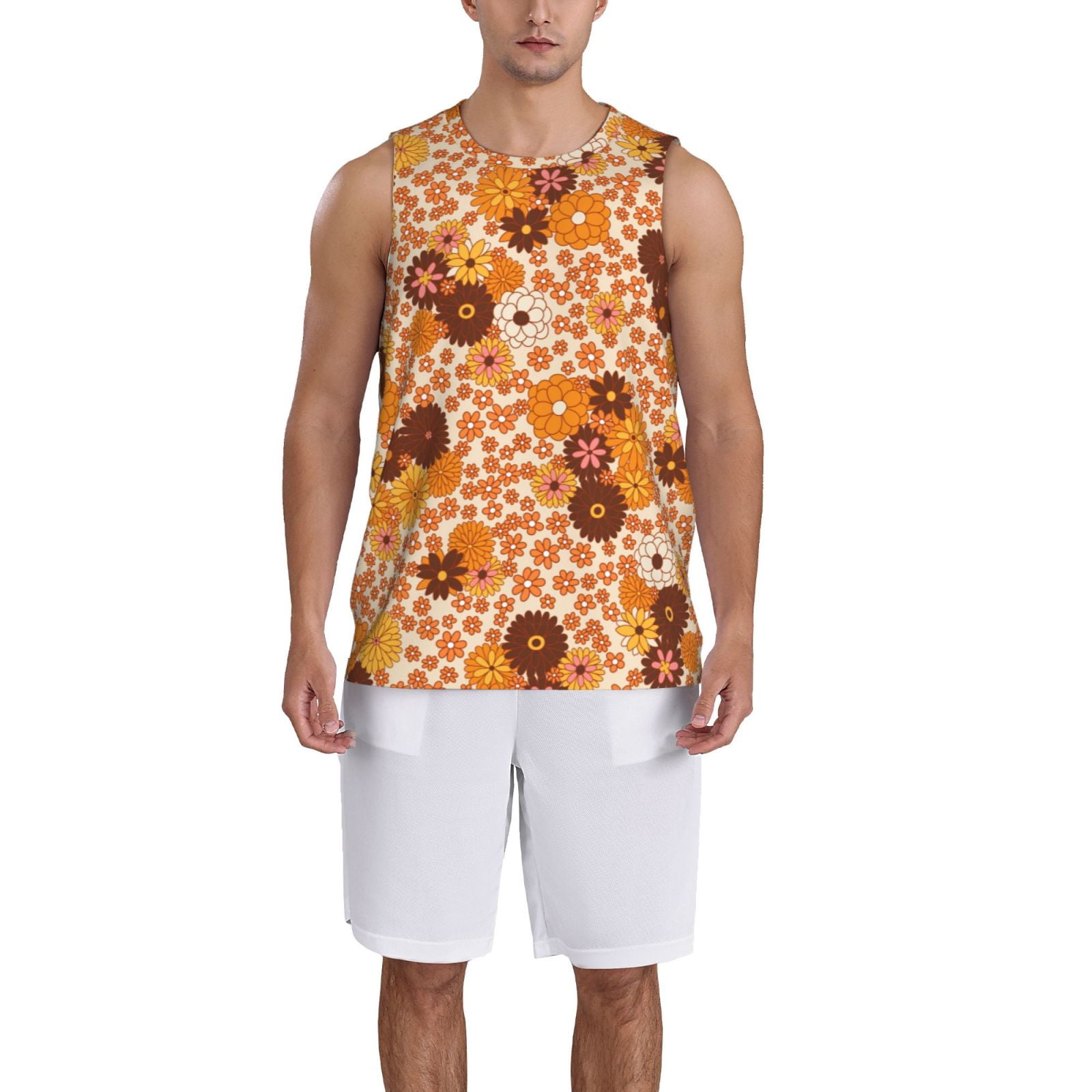 Zeuib Hippie Ditsy Floral Jersey Shirt for Men,Mesh Athletic Practice ...