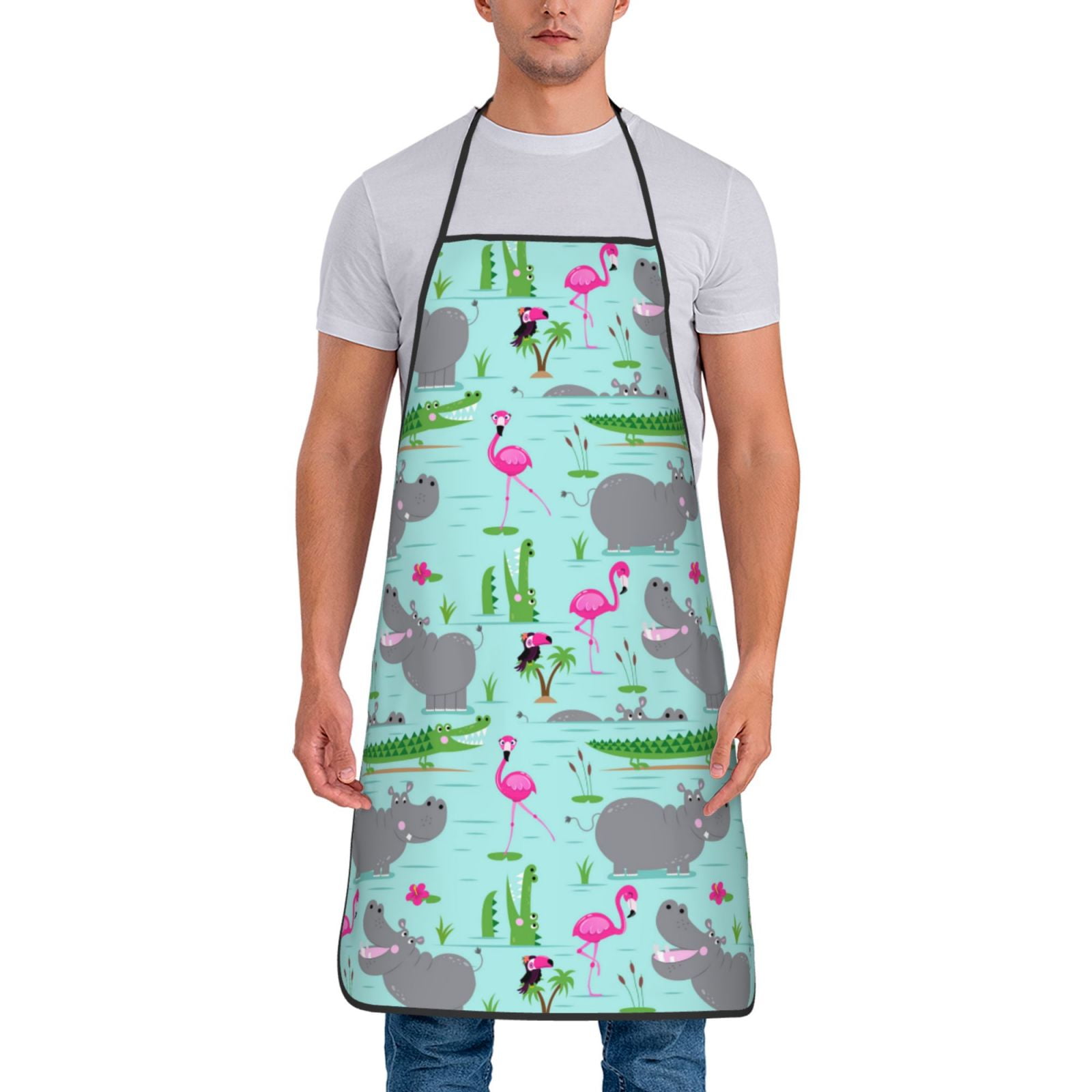 Zeuib Hippo With Flamingos And Crocodiles Print Unisex Waterproof ...