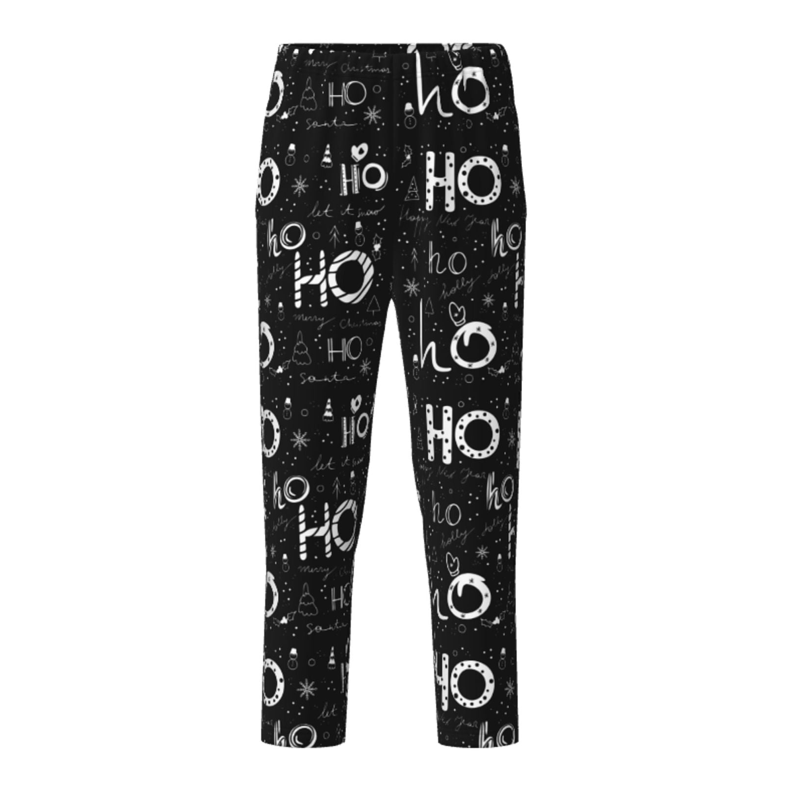 Zeuib Ho-Ho-Ho 2 Print Pajama Pants for Girls Boys,PJ Bottoms for Kids ...