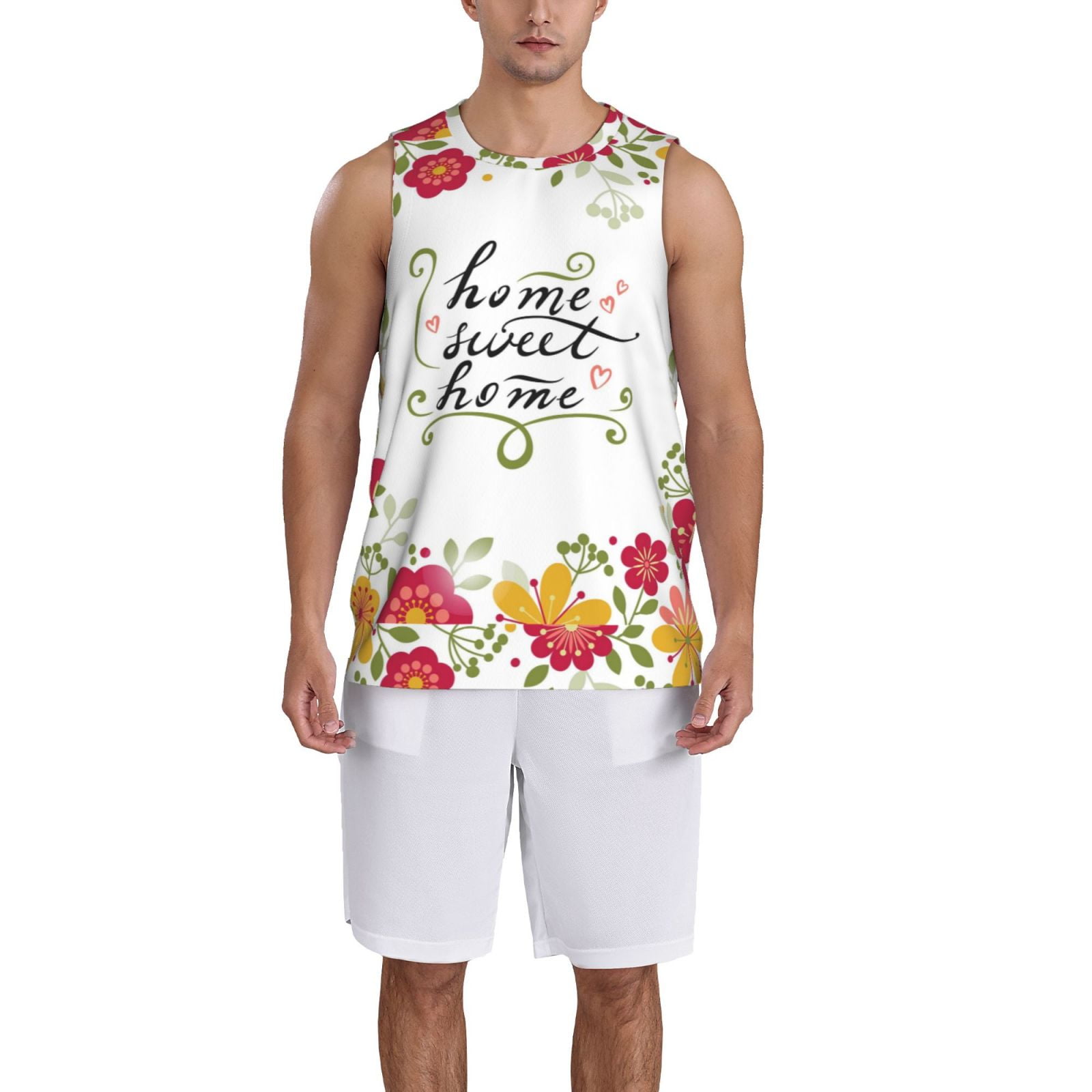 Zeuib Home Sweet Home Floral Jersey Shirt for Men,Mesh Athletic ...