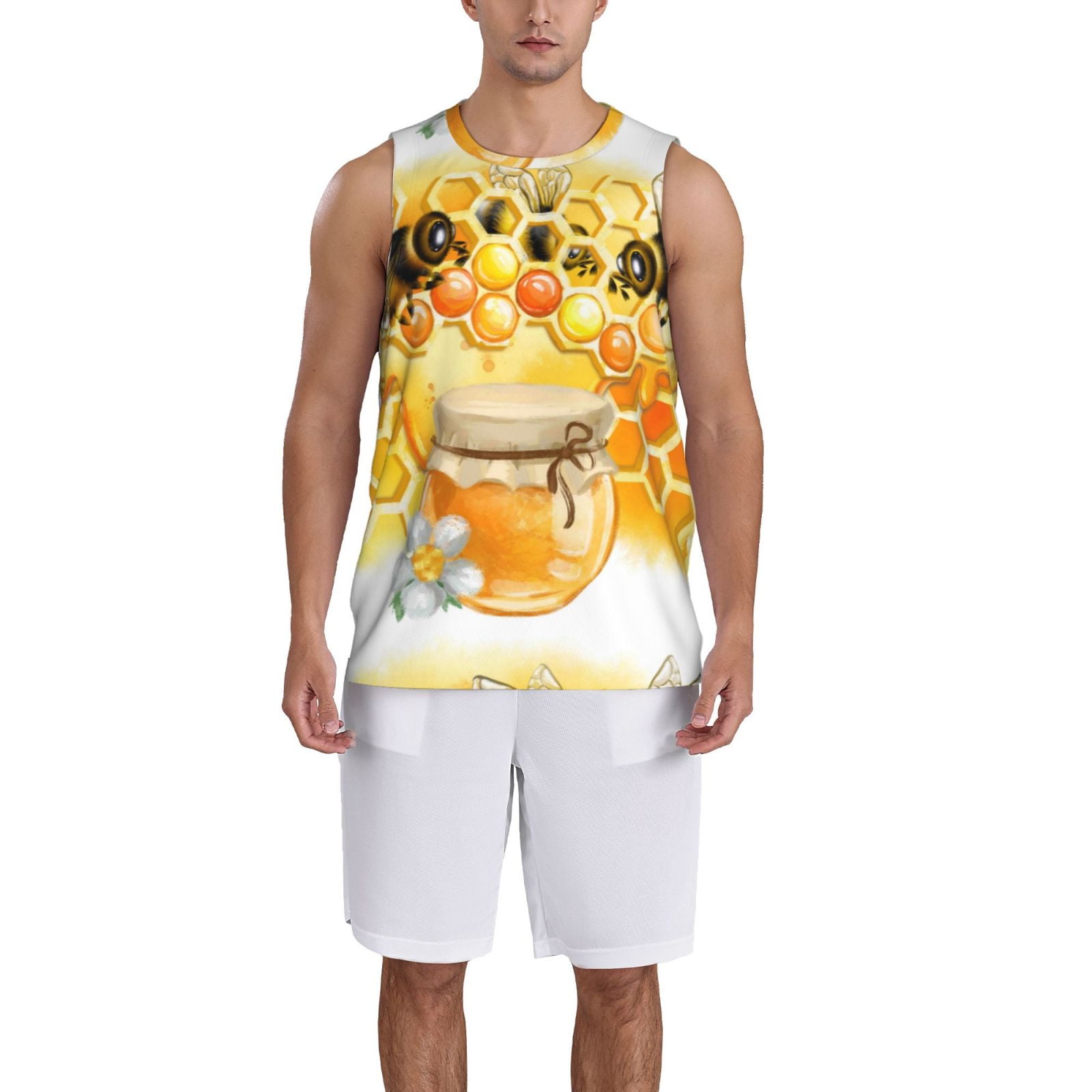 Zeuib Honey Bee Jersey Shirt for Men,Mesh Athletic Practice Sports ...