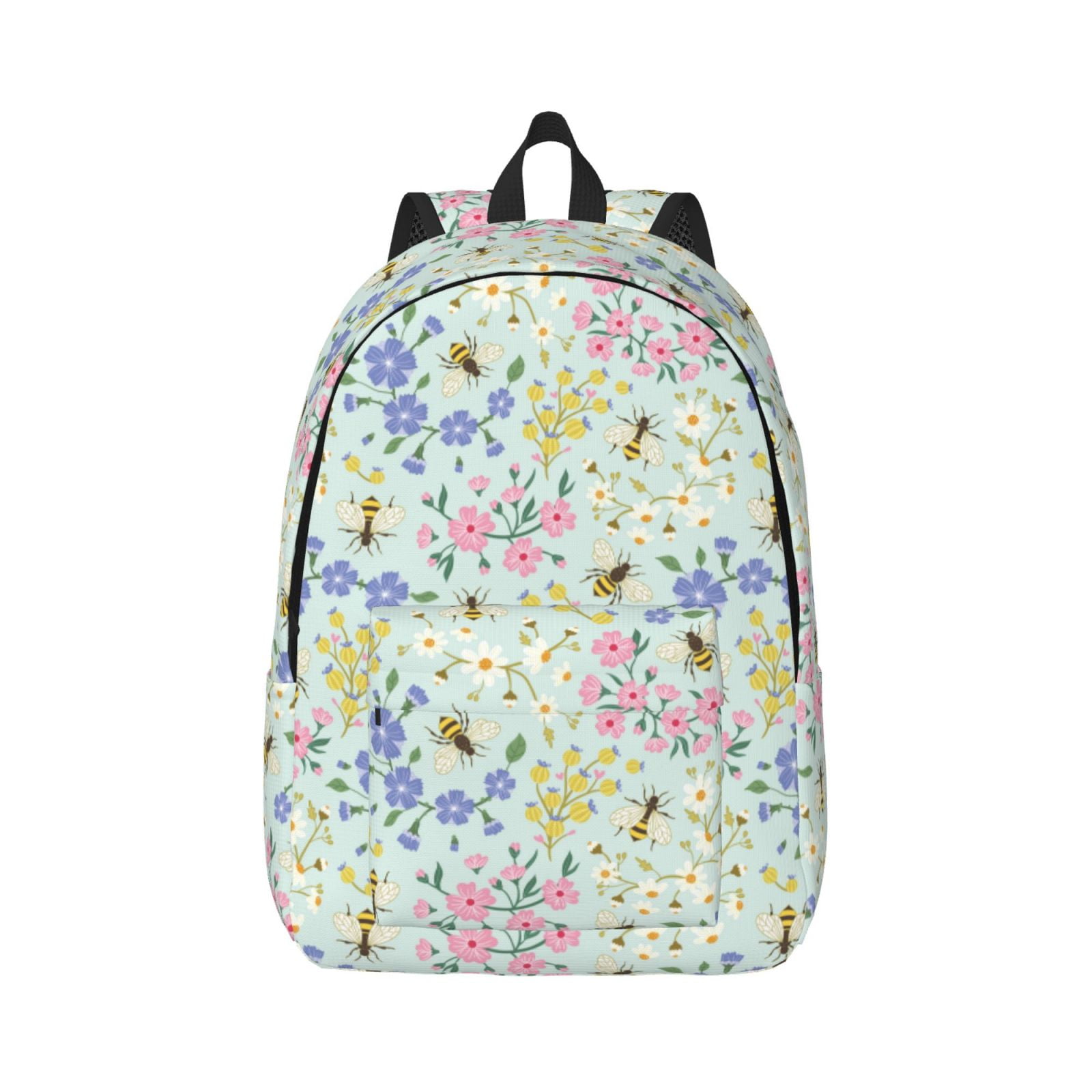 Zeuib Honey Bees And Flowers Stylish and Durable Canvas Backpack ...