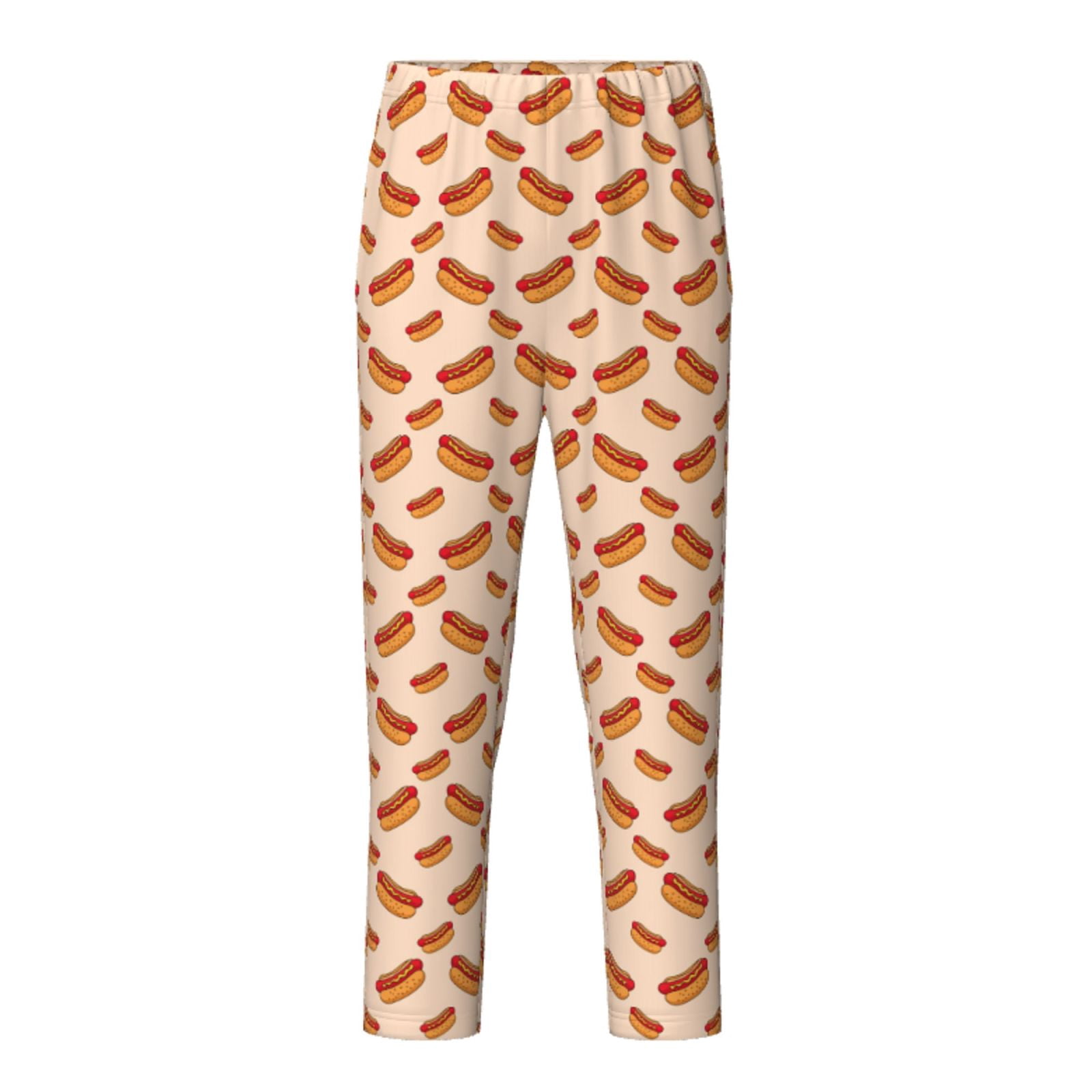 Zeuib Hot Dog 2 Print Pajama Pants for Girls Boys,PJ Bottoms for Kids ...