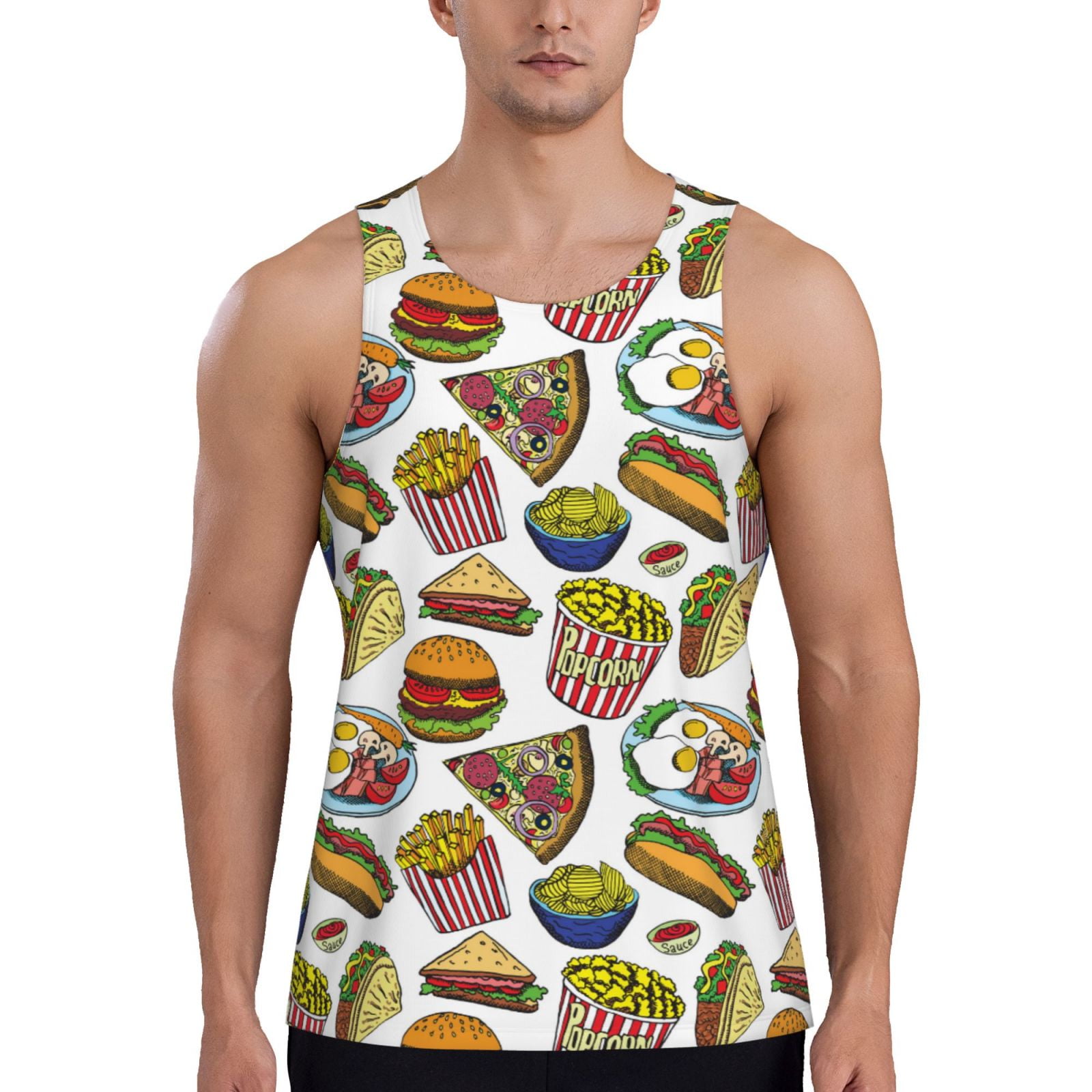 Zeuib Hot Dog With One Sausage Print Quick Dry Workout Tank Top,Gym ...