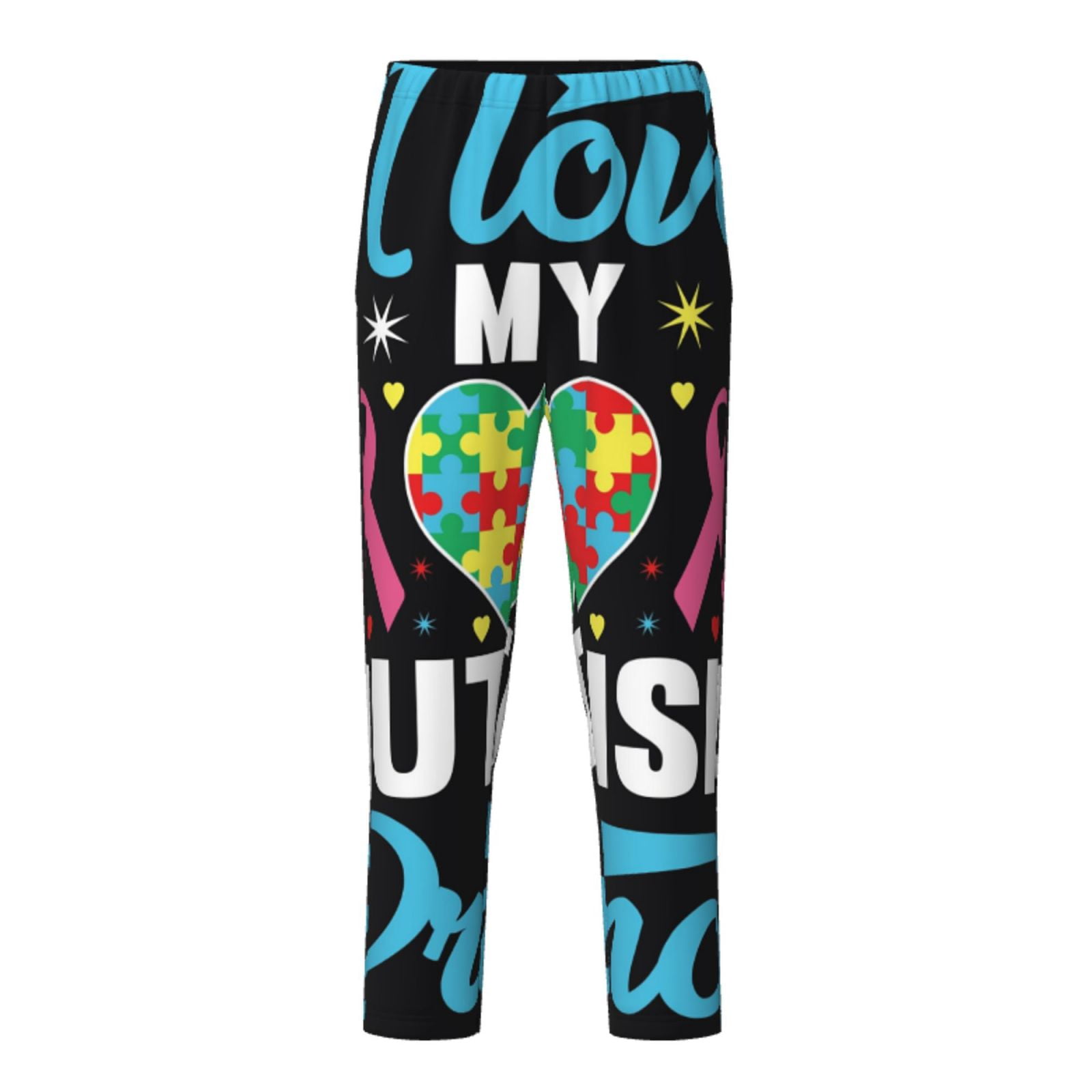 Zeuib I Love My Autism Print Pajama Pants for Girls Boys,PJ Bottoms for ...