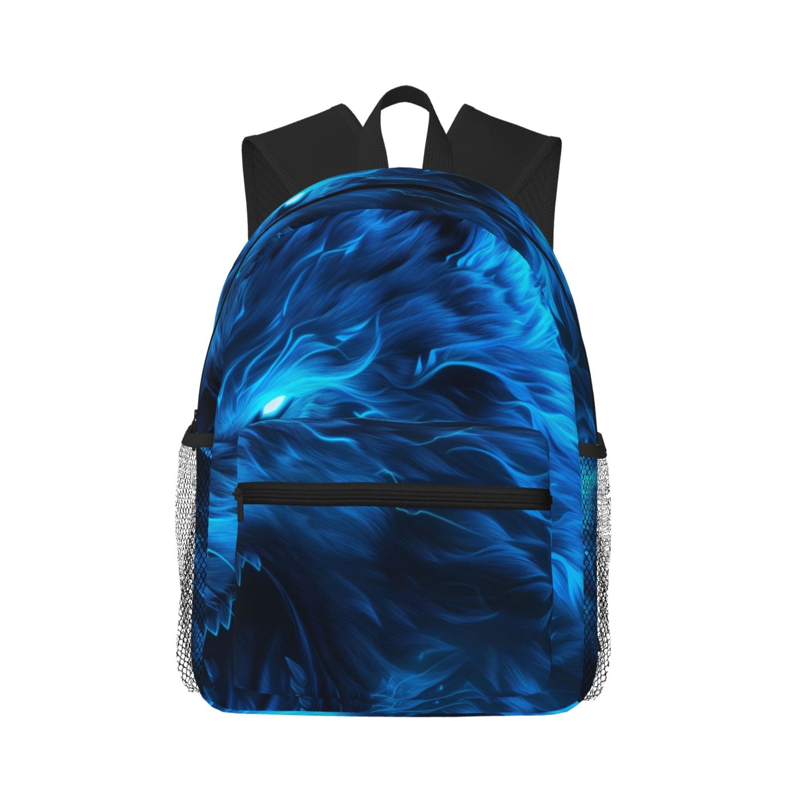 Zeuib Ice Blue Fire Wolf Backpack，Stylish, Comfortable, and Versatile ...