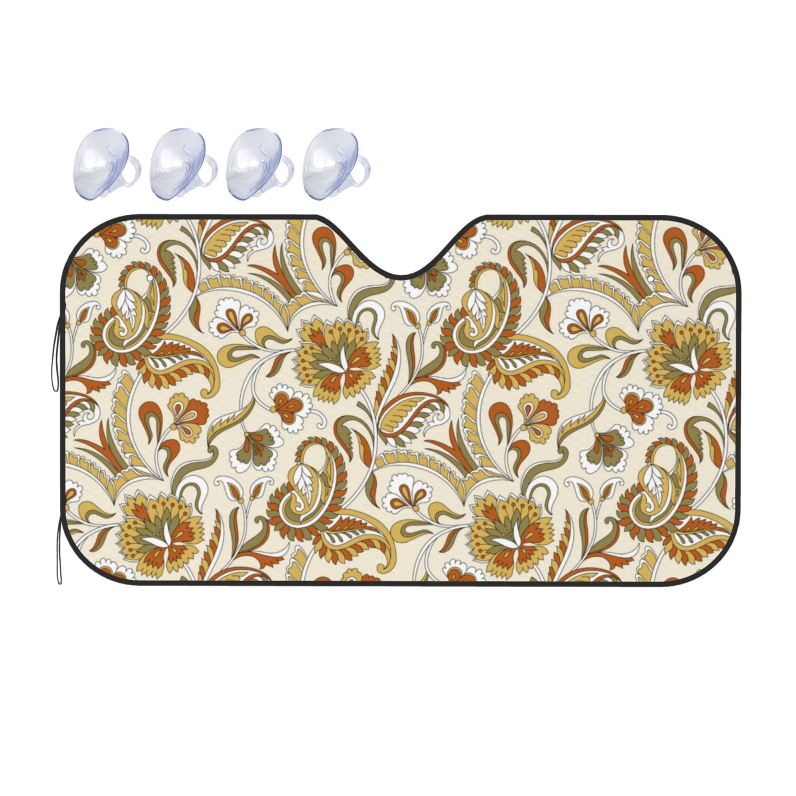 Zeuib Indian Paisley Premium Car Sunshade: Superior Sun Protection and ...