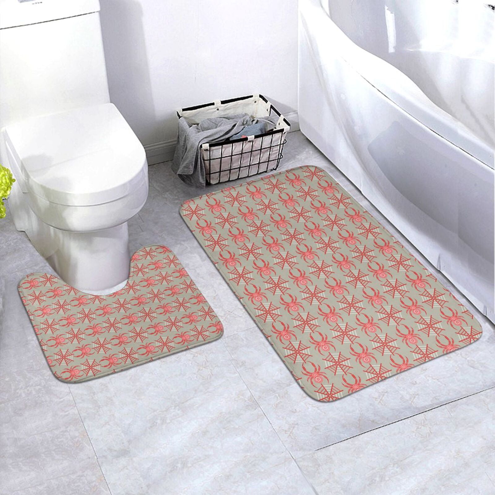 Zeuib Insects Spiders Water/Dust Absorbent bath rug set,Toilet Bath Mat ...