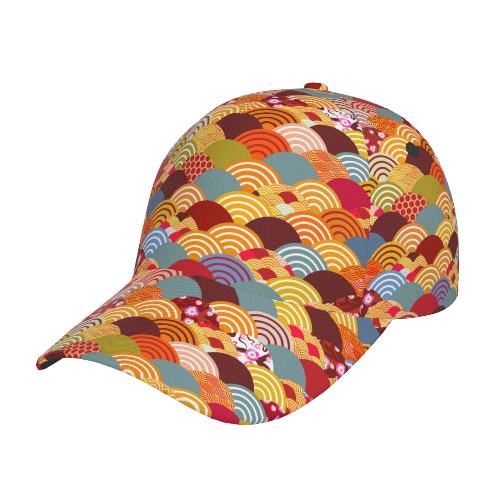 Zeuib Japanese Style Fish Scales Baseball Cap Adjustable Size for ...