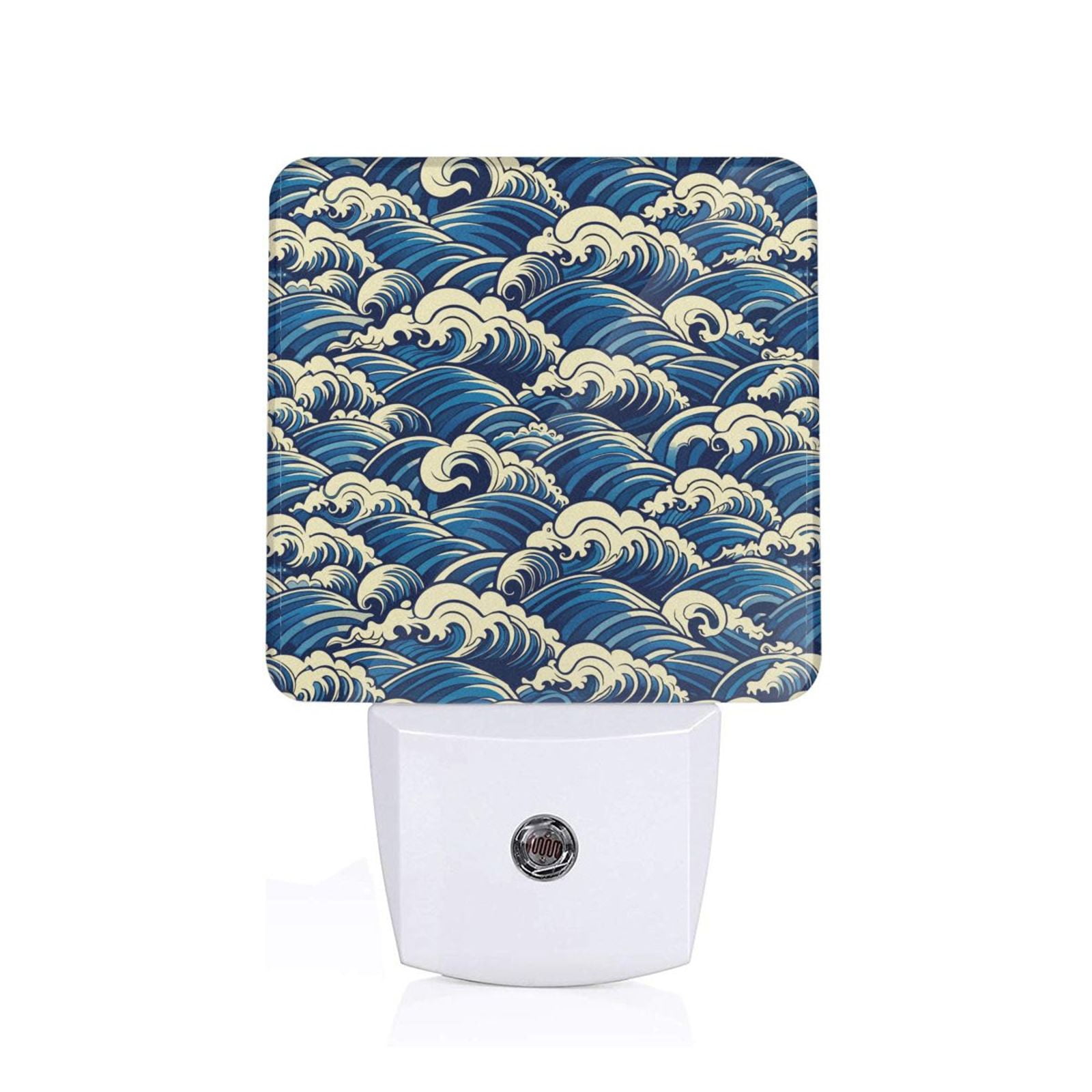Zeuib Japanese Water Wave LED Night Light,Plug in Night Light with Dusk ...
