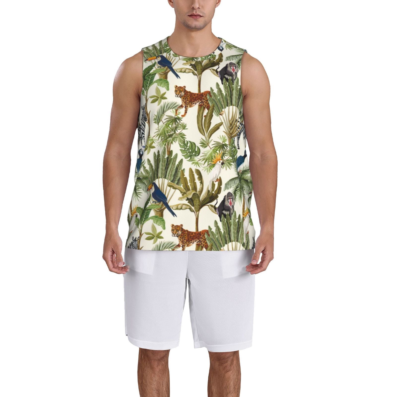 Zeuib Jungle Animals Jersey Shirt for Men,Mesh Athletic Practice Sports ...