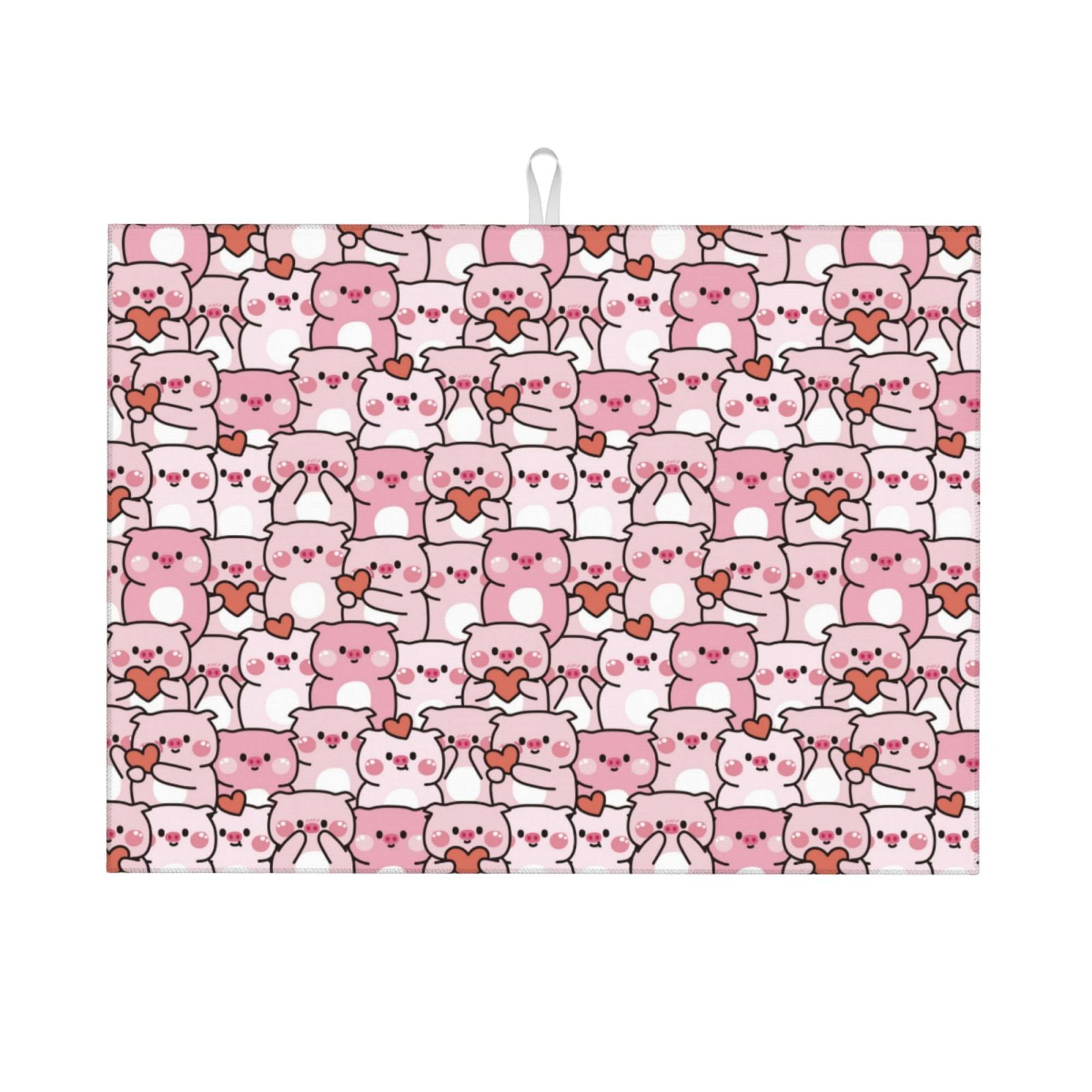 Zeuib Kawaii Pig Dish Drainer Kitchen Counter, Kitchen Drying Mat,Heat ...