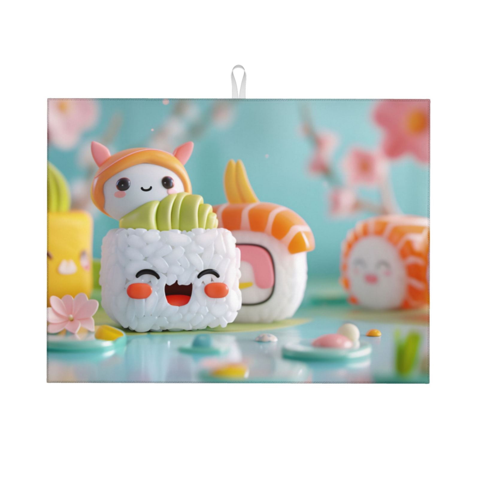 Zeuib Kawaii Sushi Characters Delight Dish Drainer Kitchen Counter ...