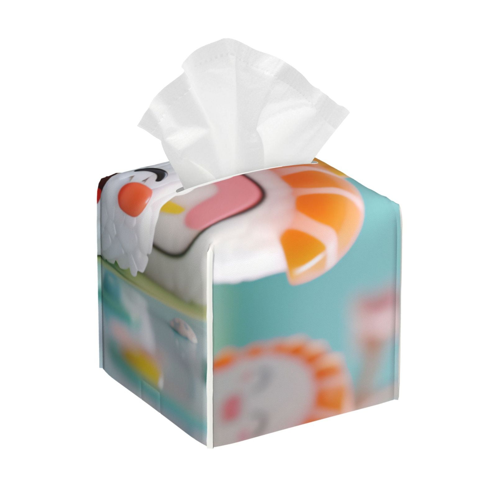 Zeuib Kawaii Sushi Characters Delight Print Tissue Box Cover,PU Leather ...