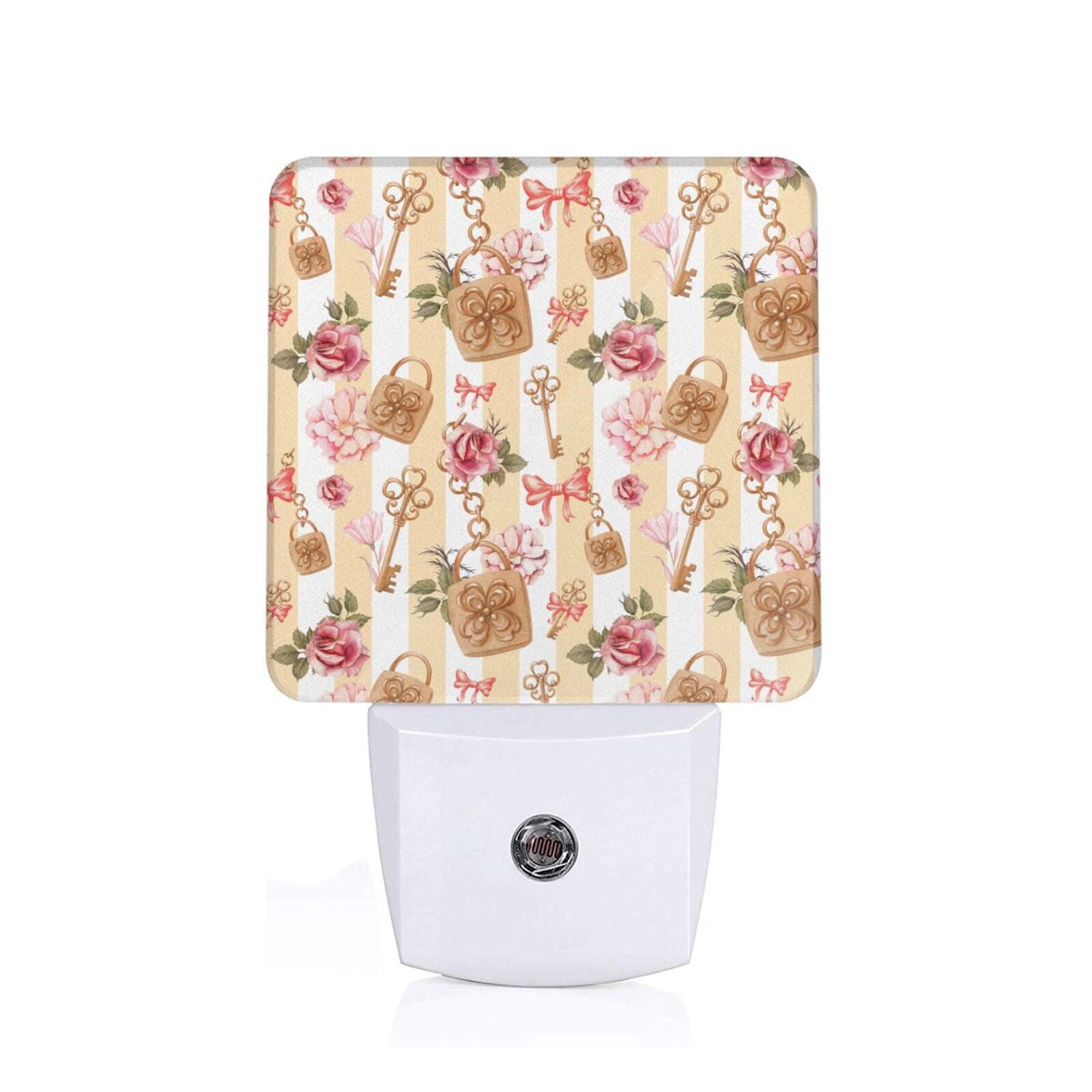 Zeuib Key Lock And Flowers LED Night Light,Plug in Night Light with ...