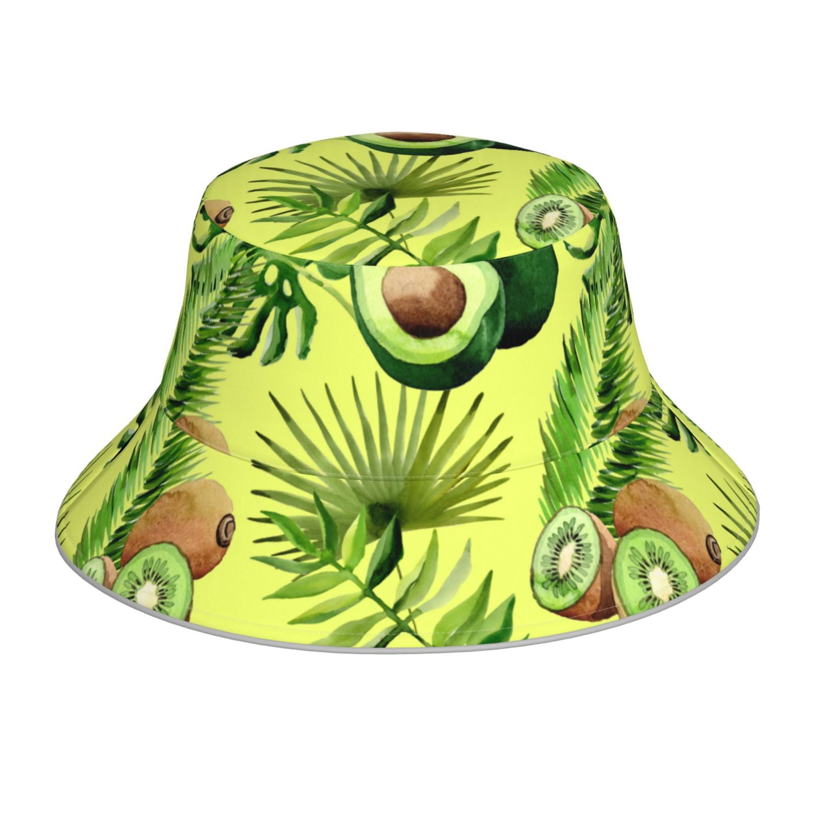 Zeuib Kiwi and Avocado Reflective Bucket Hat, UV Protection, Wide Brim ...