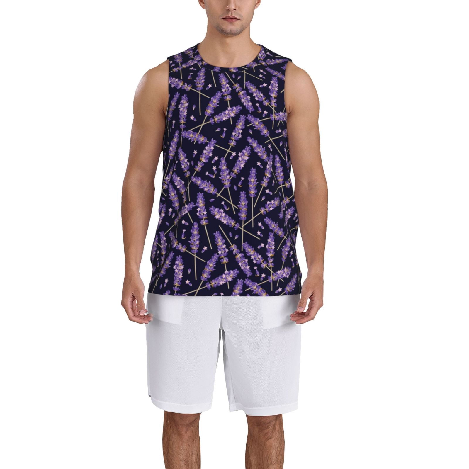 Zeuib Lavender Flowers Jersey Shirt for Men,Mesh Athletic Practice ...