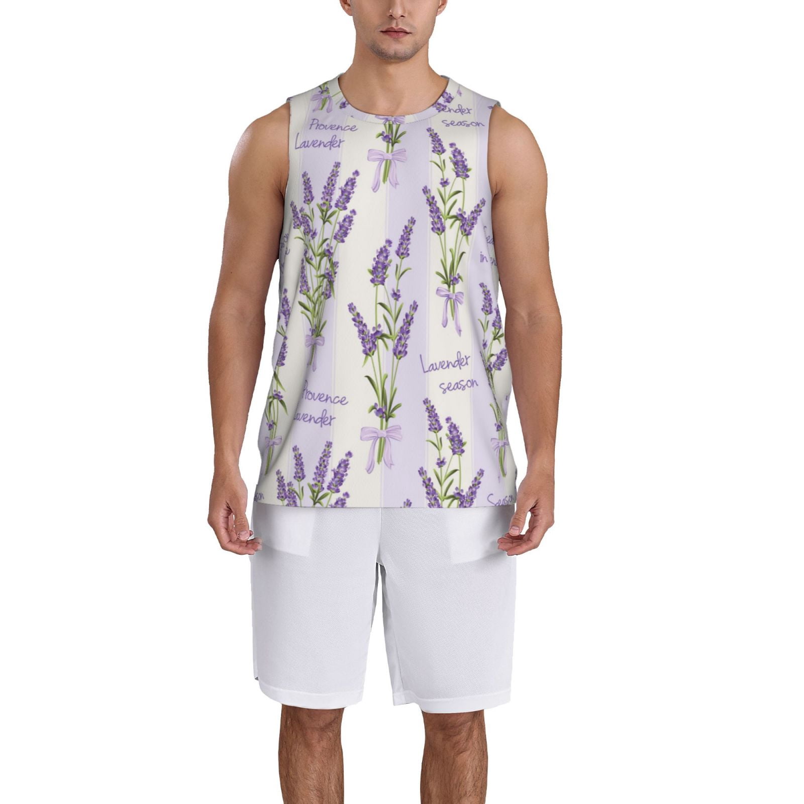 Zeuib Lavender Flowers Jersey Shirt for Men,Mesh Athletic Practice ...