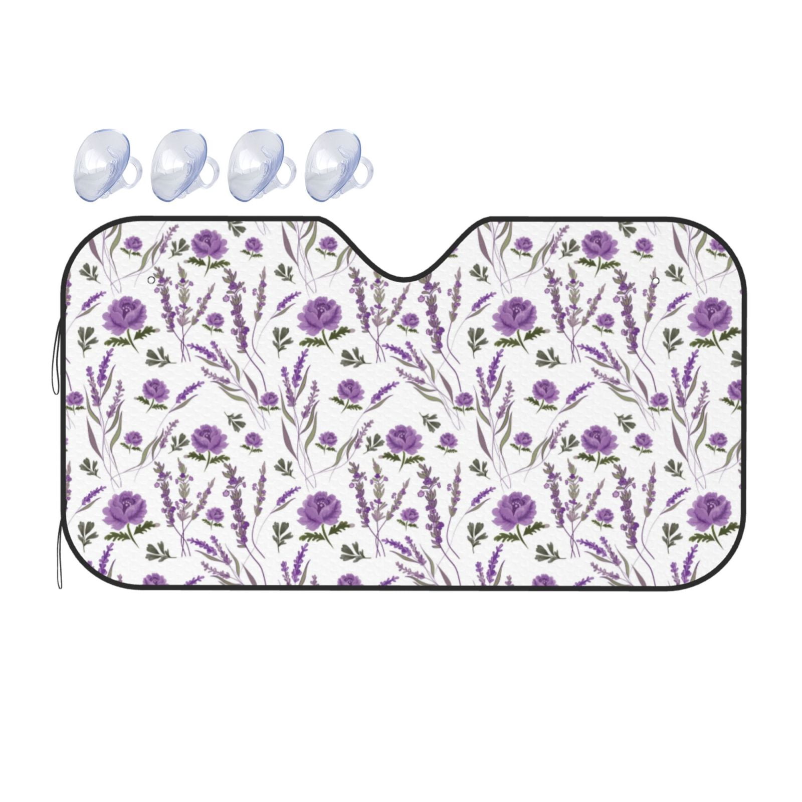 Zeuib Lavender Flowers Premium Car Sunshade: Superior Sun Protection ...