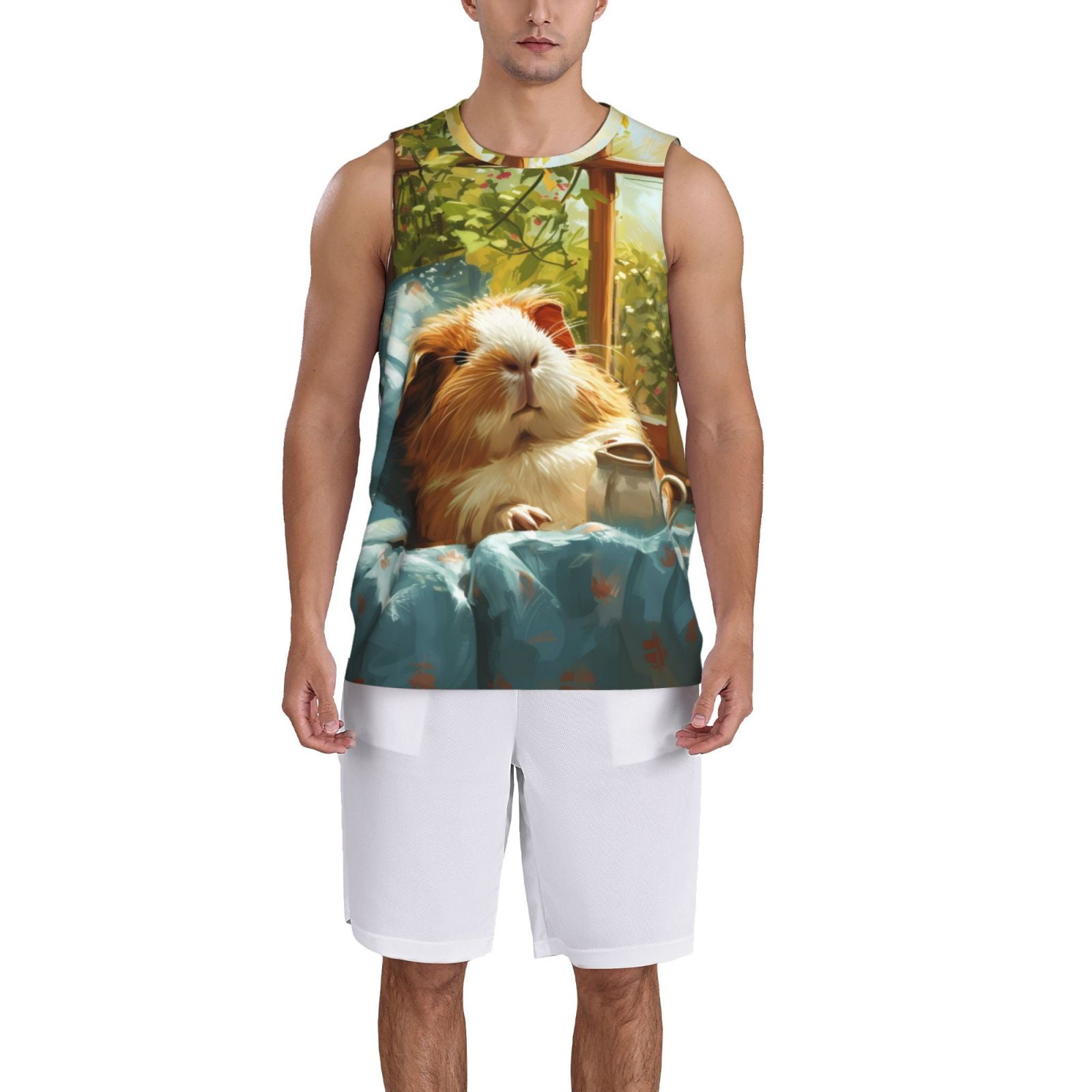 Zeuib Lazy Home Style Guinea Pig Jersey Shirt for Men,Mesh Athletic ...