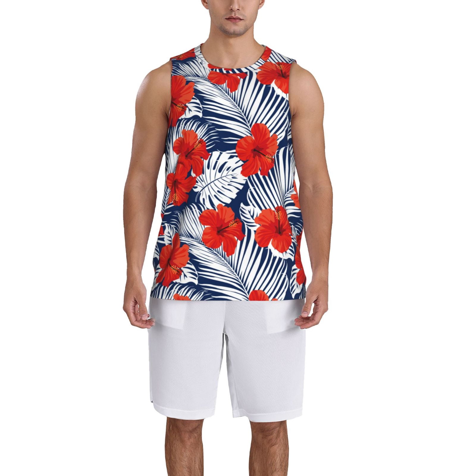 Zeuib Leaves And Flowers Jersey Shirt for Men,Mesh Athletic Practice ...