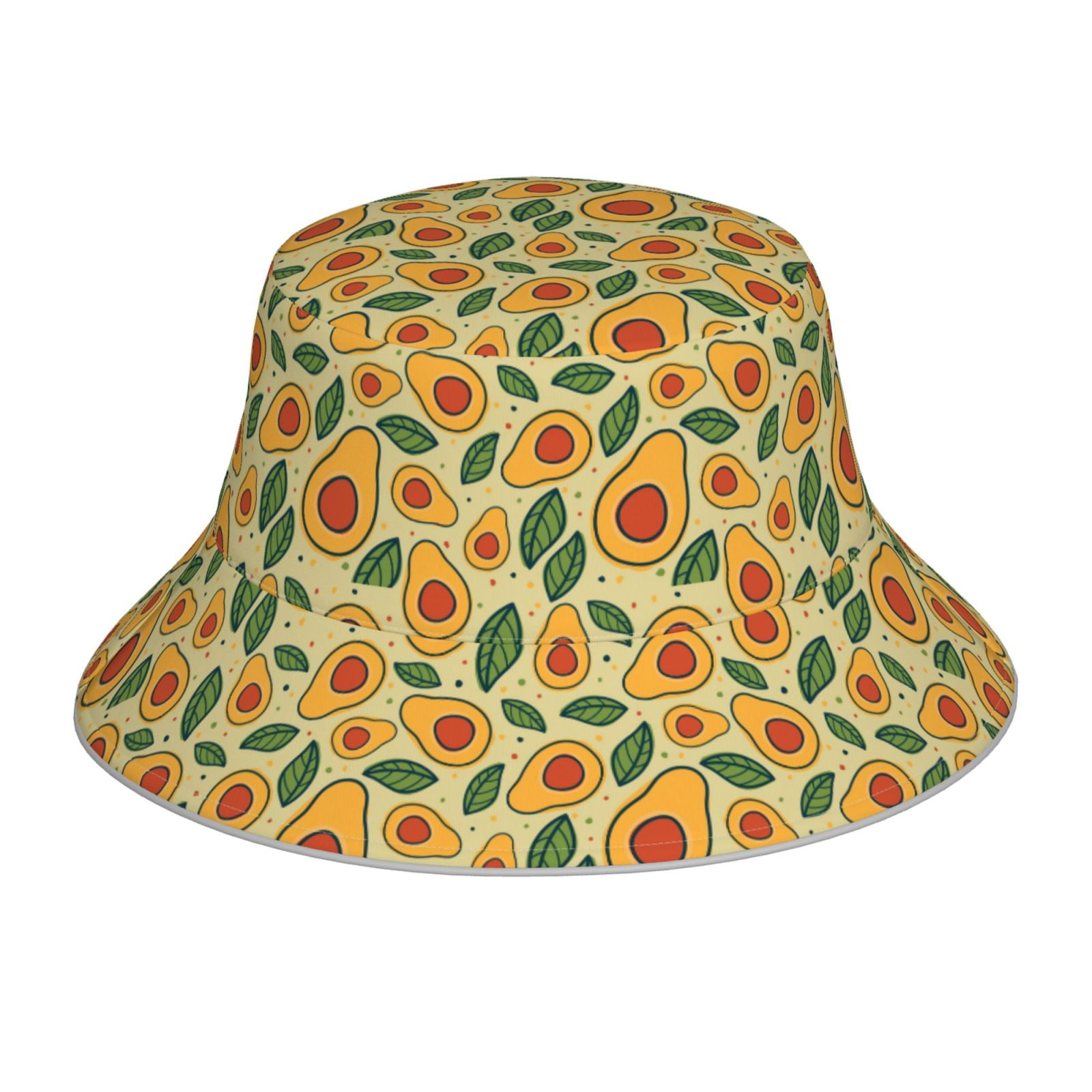Zeuib Leaves Avocado Reflective Bucket Hat, UV Protection, Wide Brim ...
