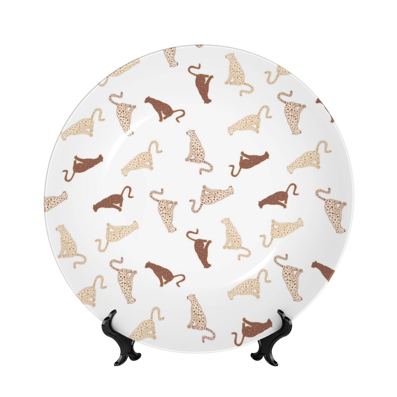 Zeuib Leopard Print Print Decorative Plate for Display, Bone China ...