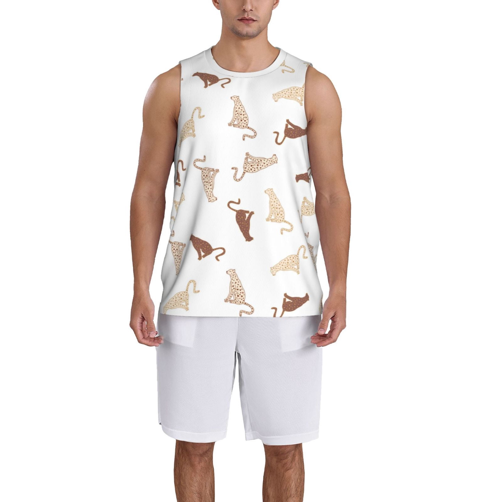 Zeuib Leopard Print Jersey Shirt for Men,Mesh Athletic Practice Sports ...
