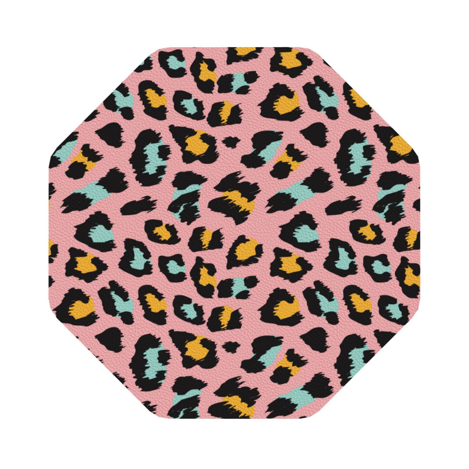 Zeuib Leopard Print Set of 6 Coasters for Drinks, Glass & Cups Stain ...