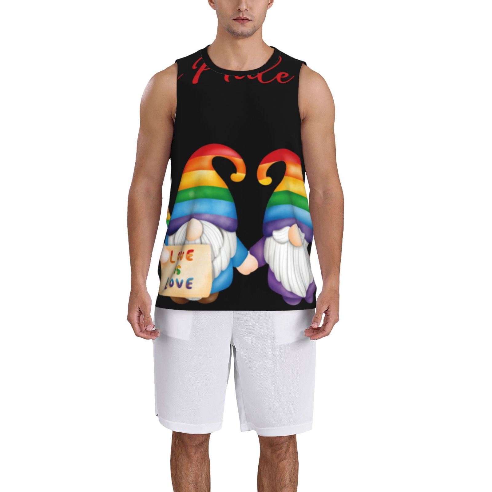 Zeuib Lgbt Gnome Jersey Shirt for Men,Mesh Athletic Practice Sports ...