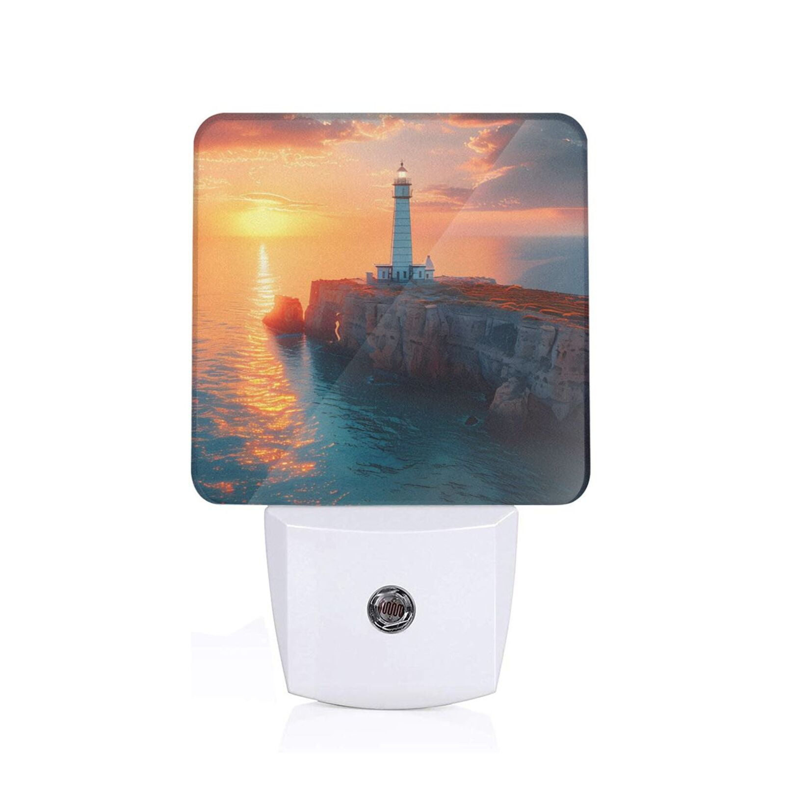Zeuib Lighthouse At Sunset Coast LED Night Light,Plug in Night Light ...