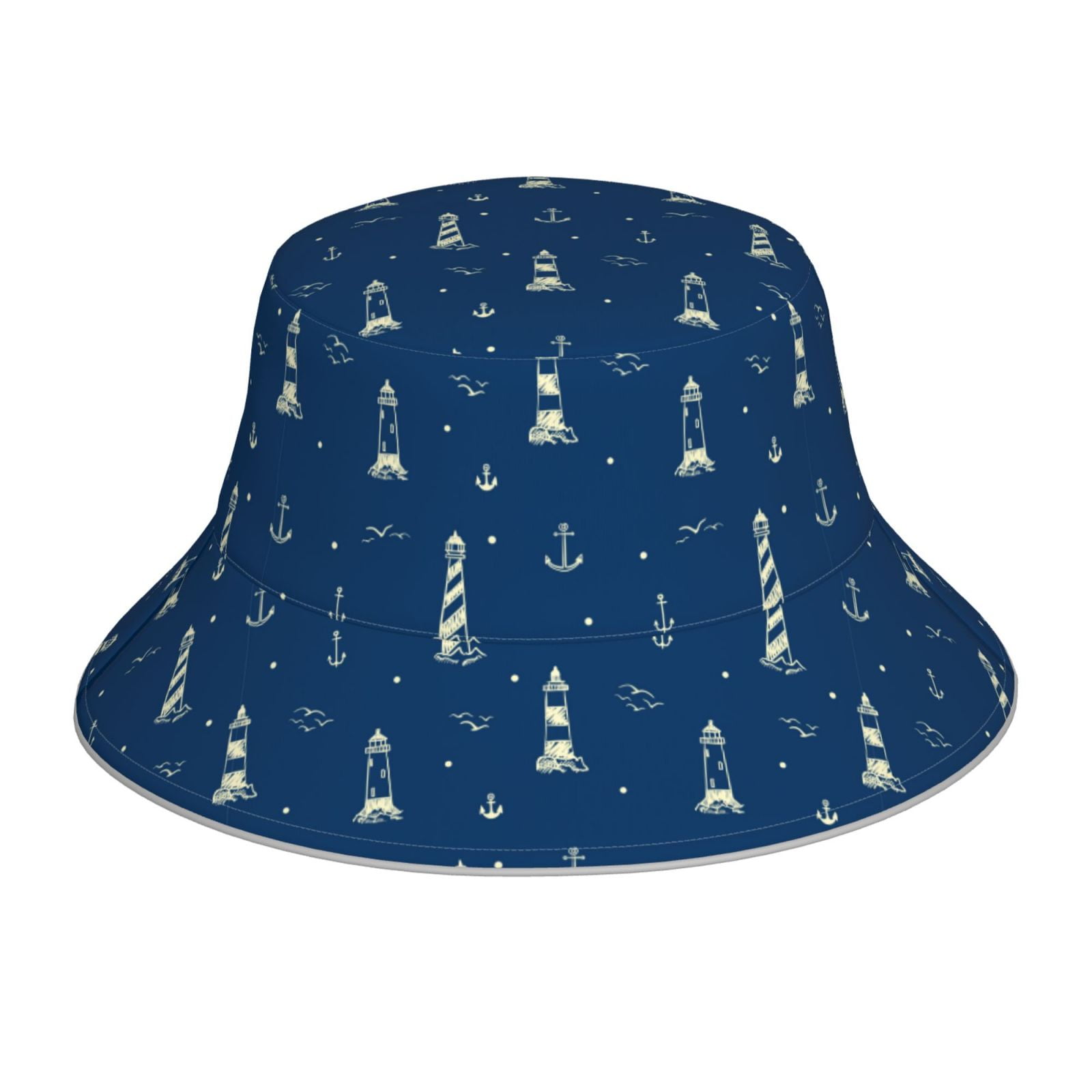 Zeuib Lighthouses and Anchors Reflective Bucket Hat, UV Protection ...