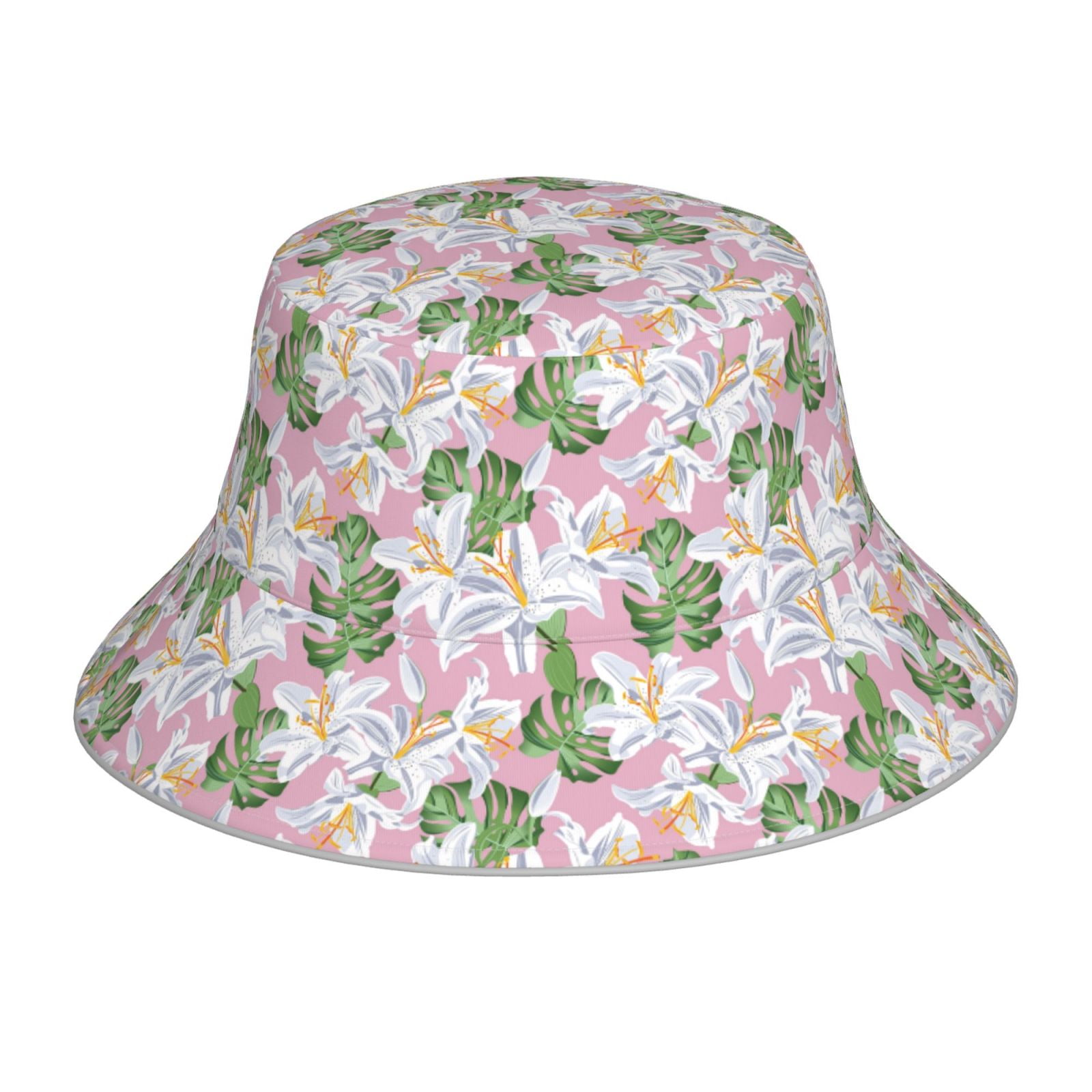Zeuib Lilies Flowers Reflective Bucket Hat, UV Protection, Wide Brim ...