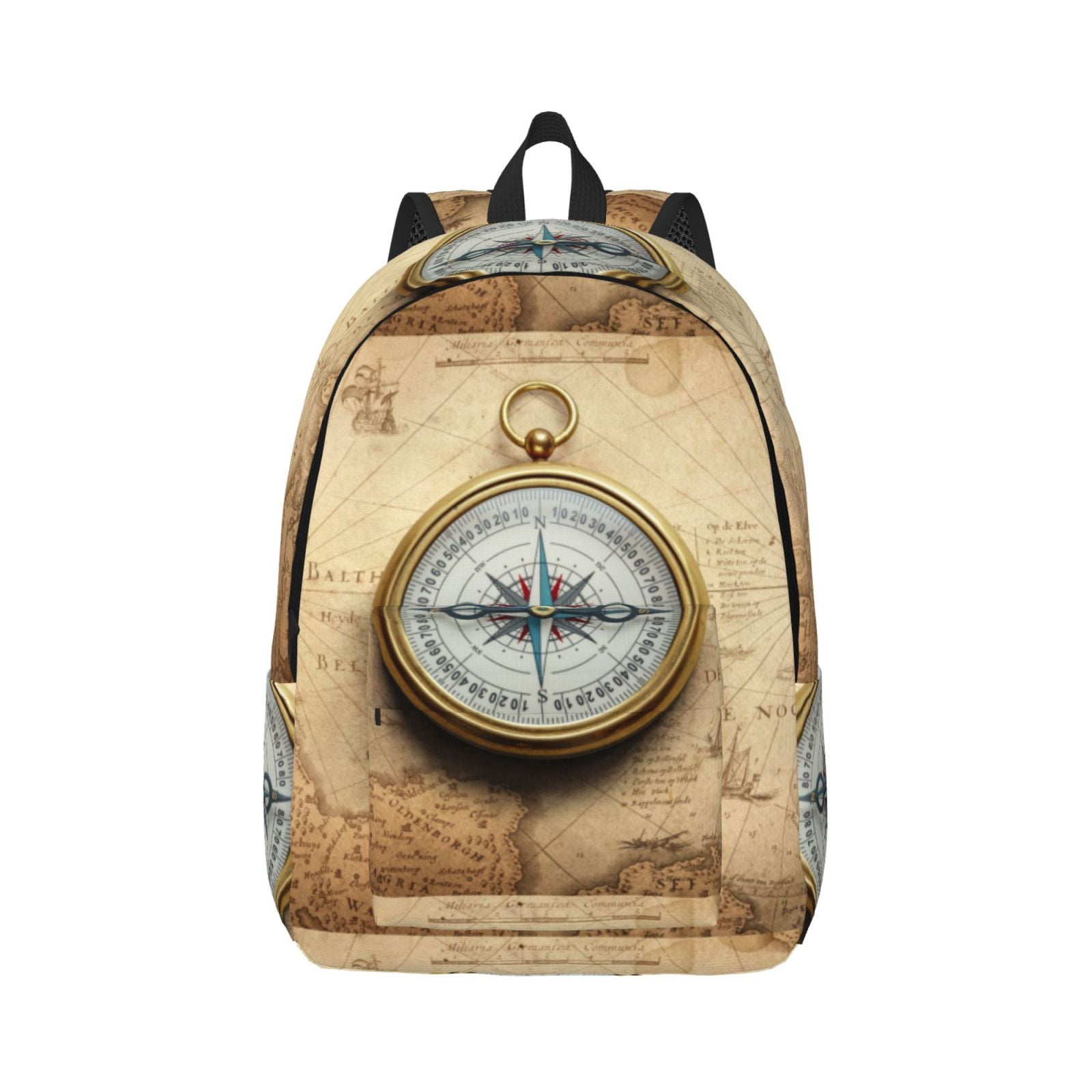 Zeuib Magnetic Old Compass On World Map Stylish and Durable Canvas ...