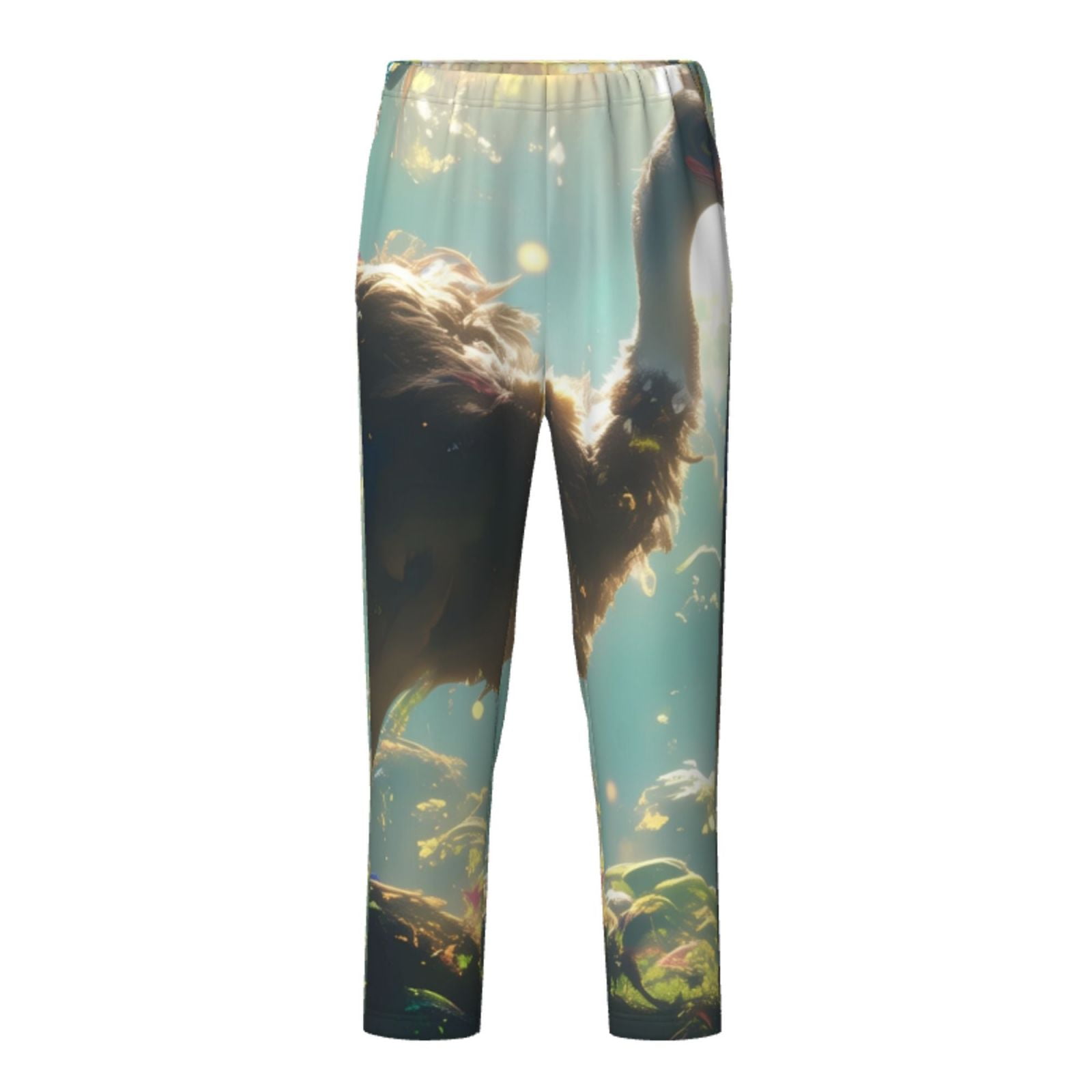 Zeuib Majestic Ostrich In Forest Print Pajama Pants for Girls Boys,PJ ...