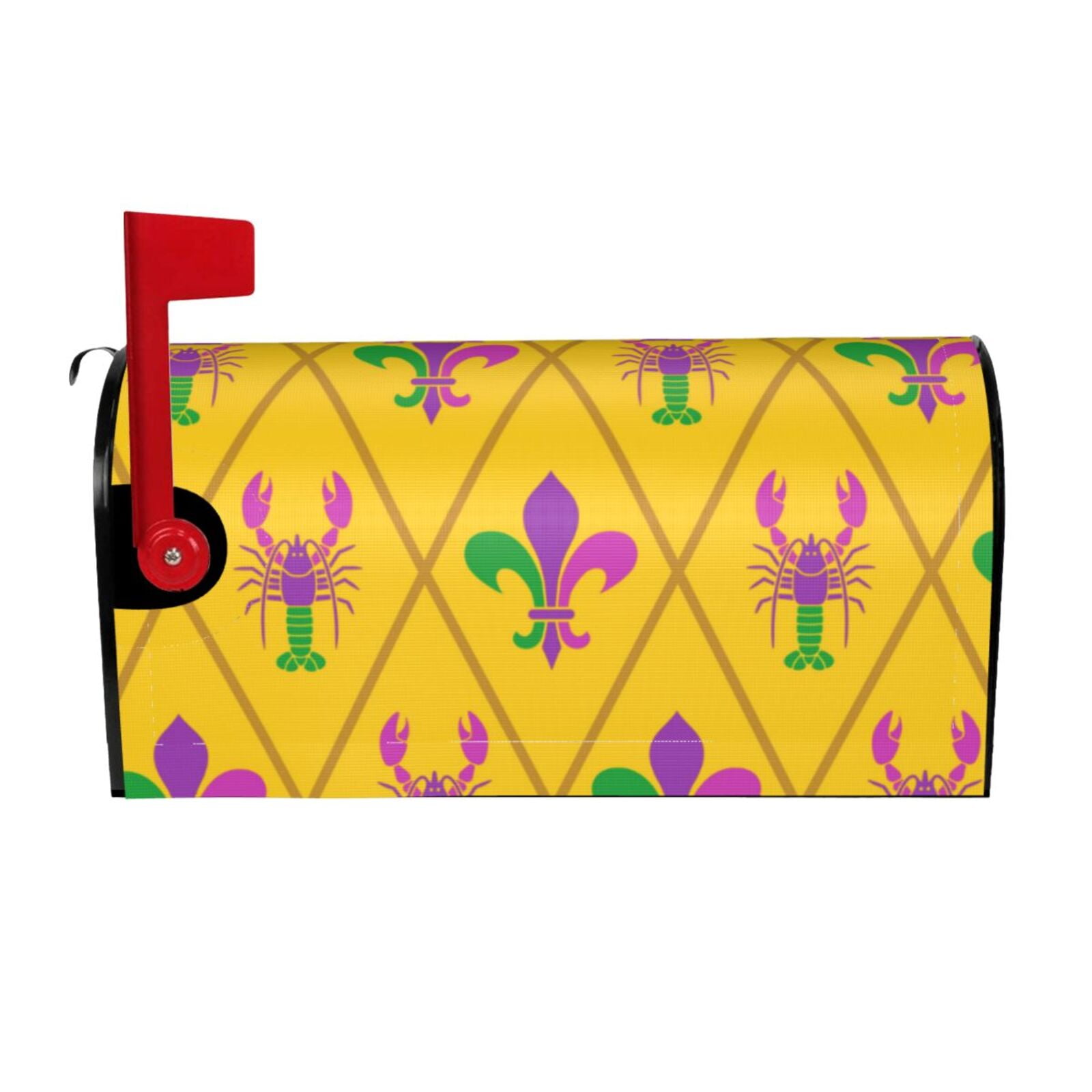 Zeuib Mardi Gras Crayfish and Fleur de lis Print Mailbox Covers ...