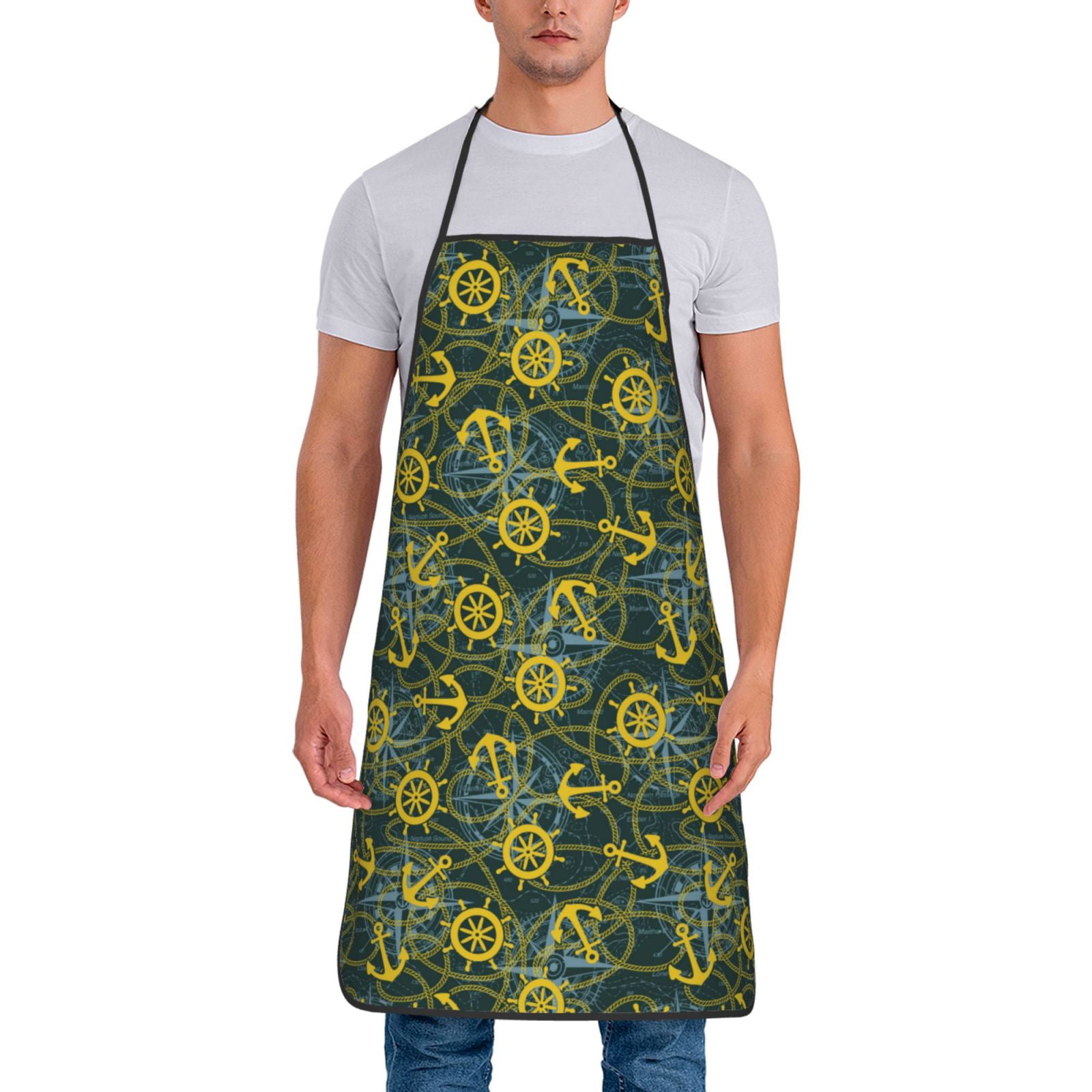 Zeuib Marine Anchors And Compass Print Unisex Waterproof Aprons ...