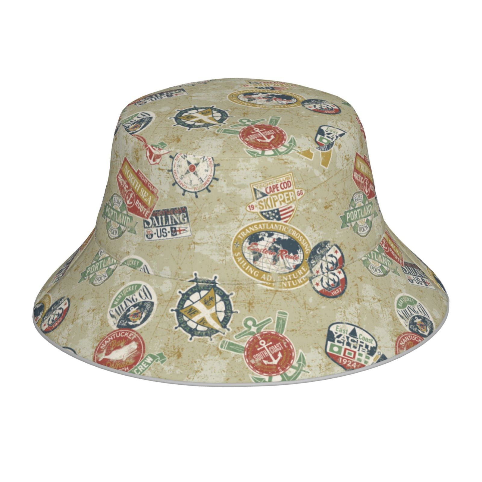 Zeuib Marine Sailing Badges Reflective Bucket Hat, UV Protection, Wide ...